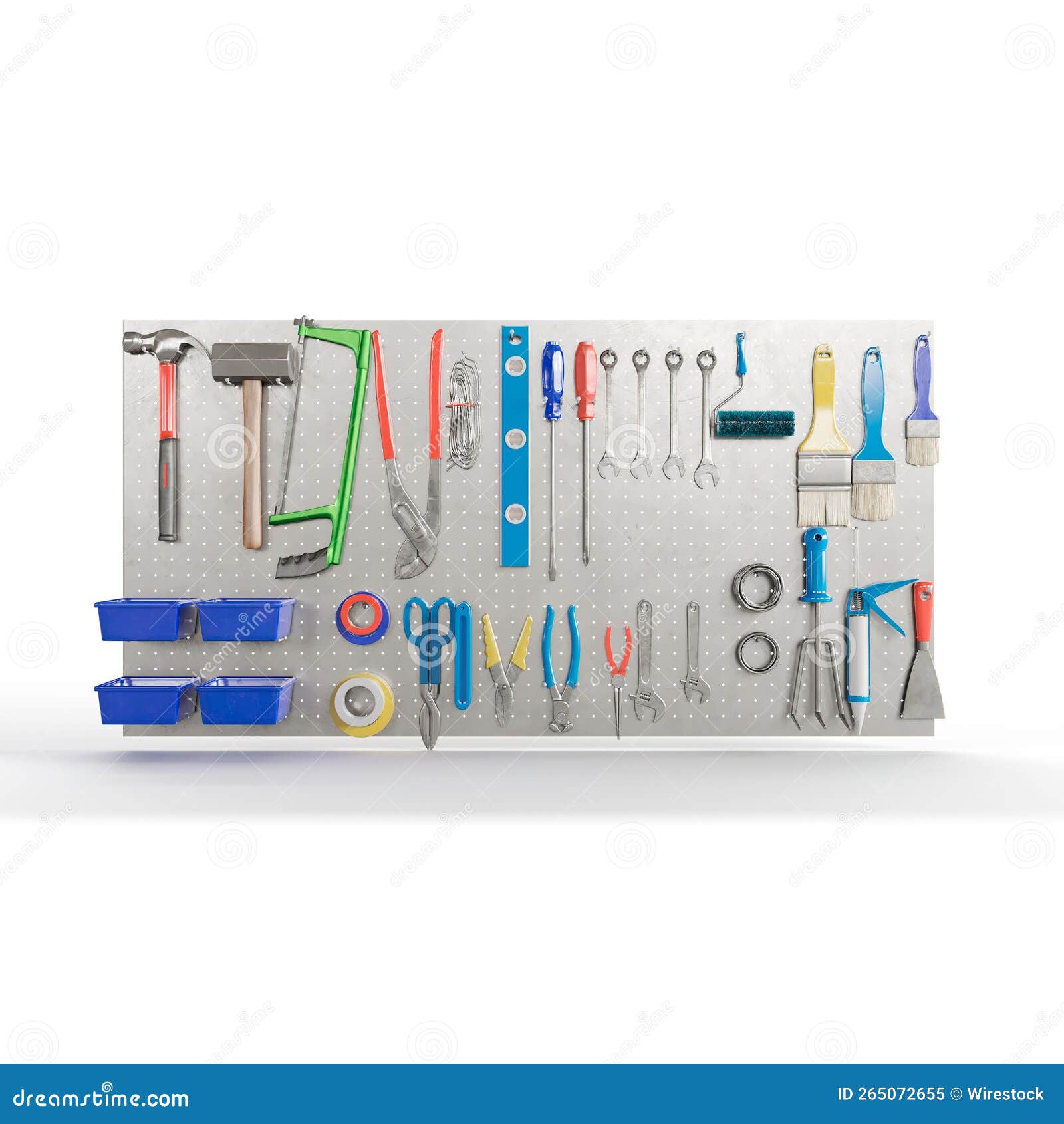 3D Illustration of a Tool Holder Panel Isolated on a White Background ...