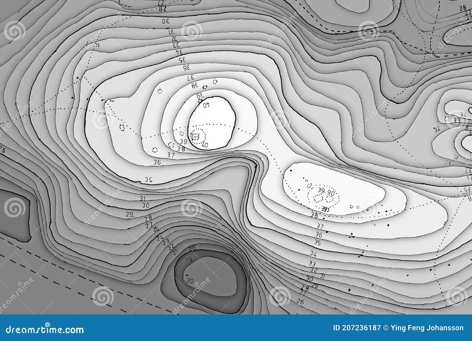 3d Illustration of Topographic Map Stock Illustration - Illustration of ...