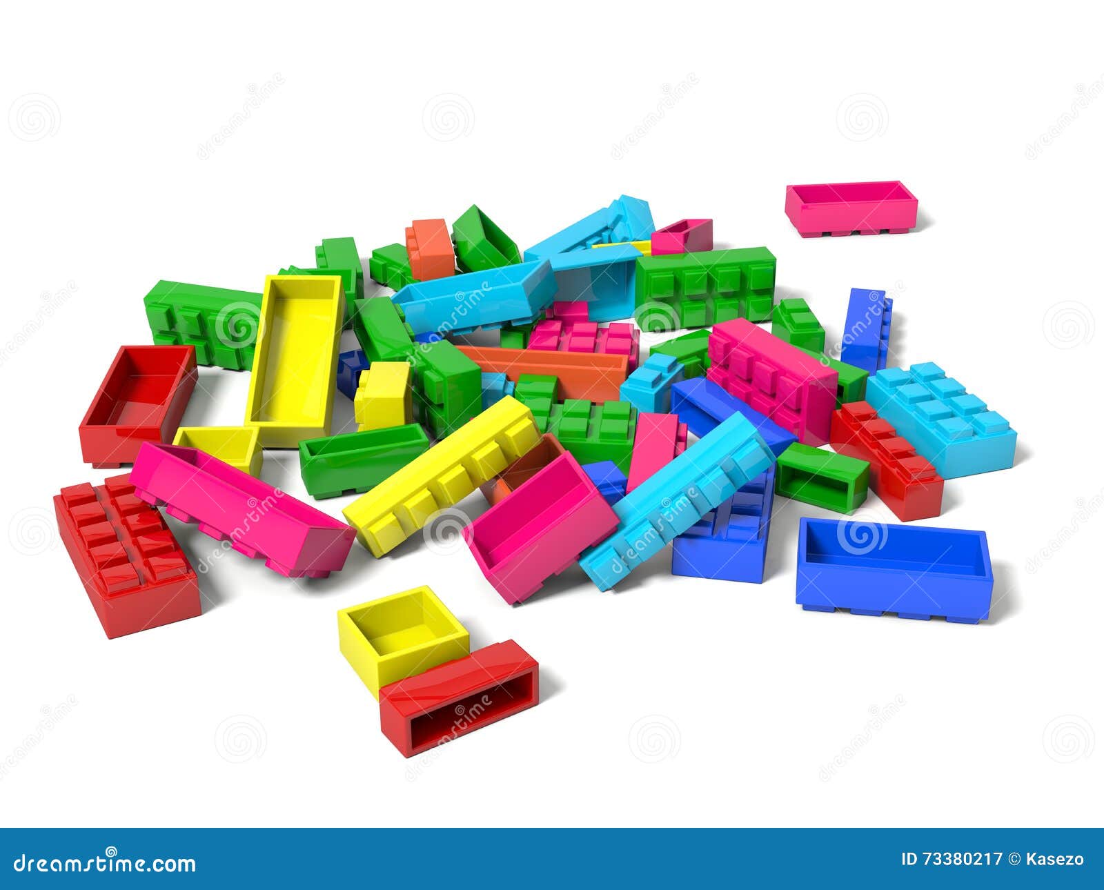 3d Illustration of Toy Blocks. Stock Illustration - Illustration of ...
