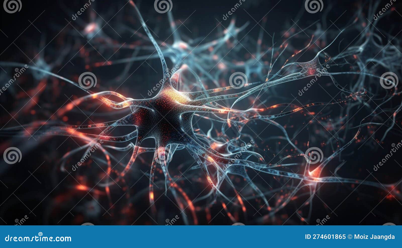 3d Illustration of Transmitting Synapse,neuron or Nerve Cell Stock ...