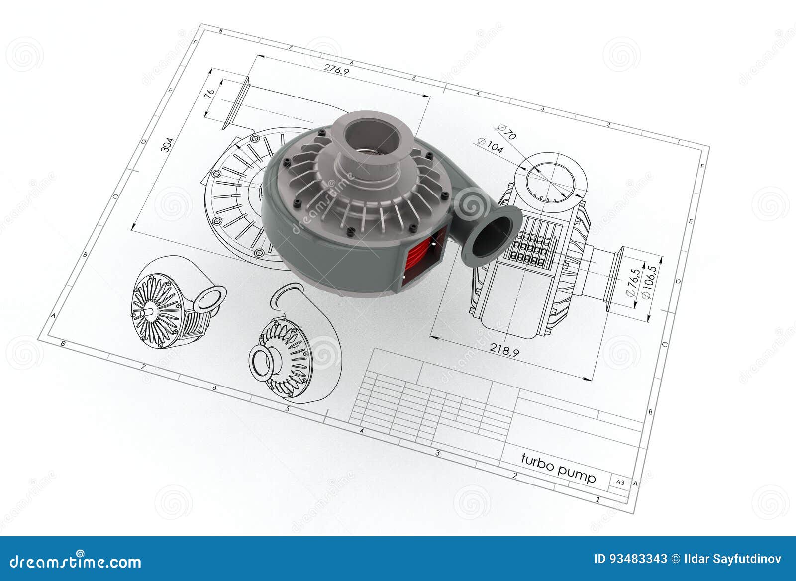 Turbo Pump Isometric Drawings Vector Illustration | CartoonDealer.com ...