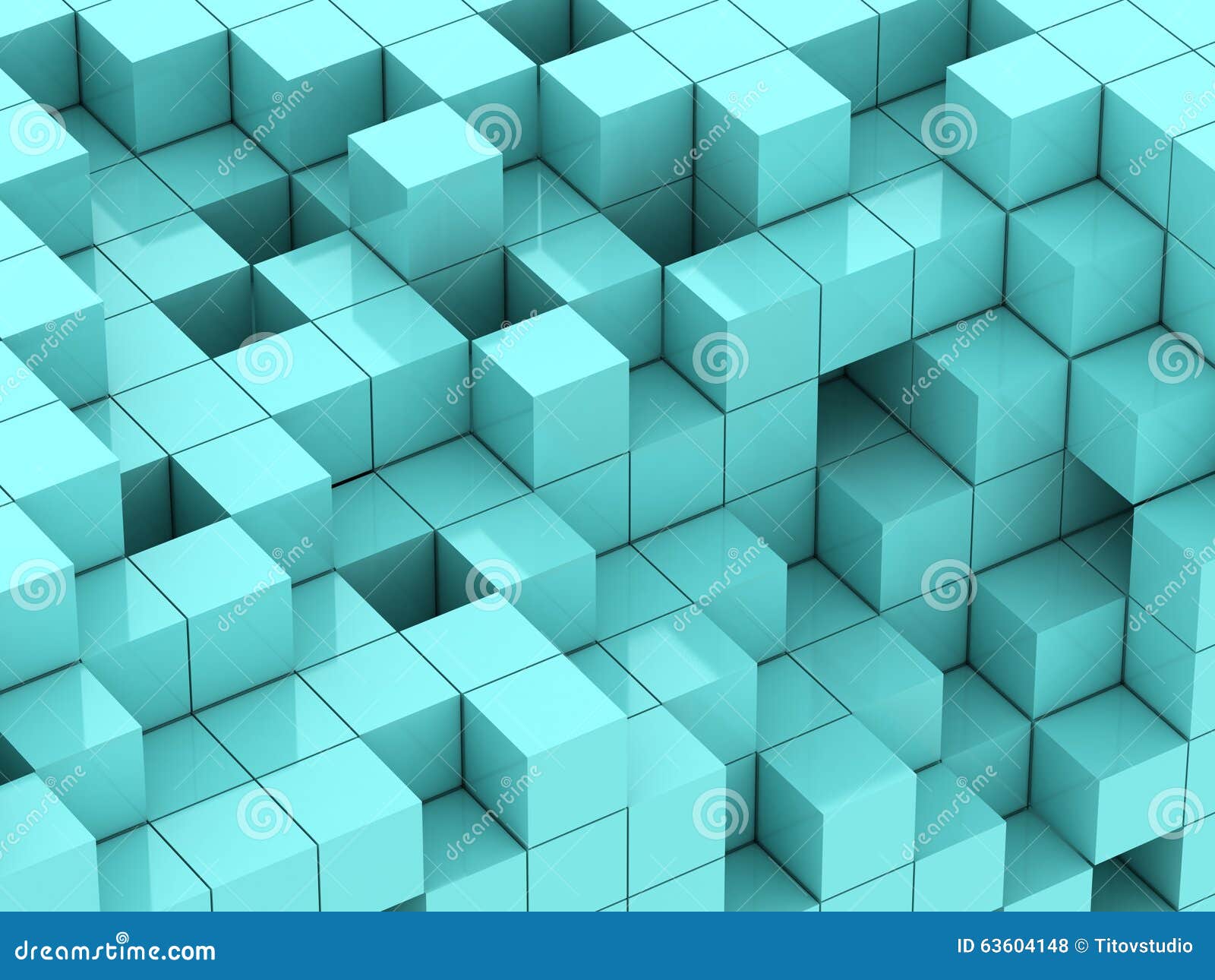 Turquoise Cubes, With Patterns On The Edges, Form Two Rows Located At ...