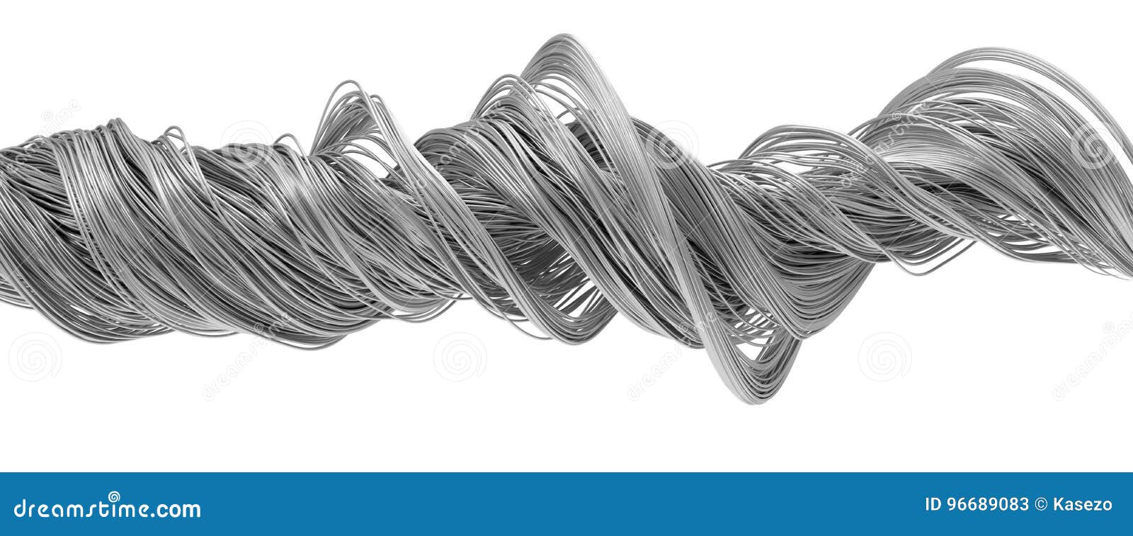 3d Illustration of Twisting Metal Wires Stock Illustration ...