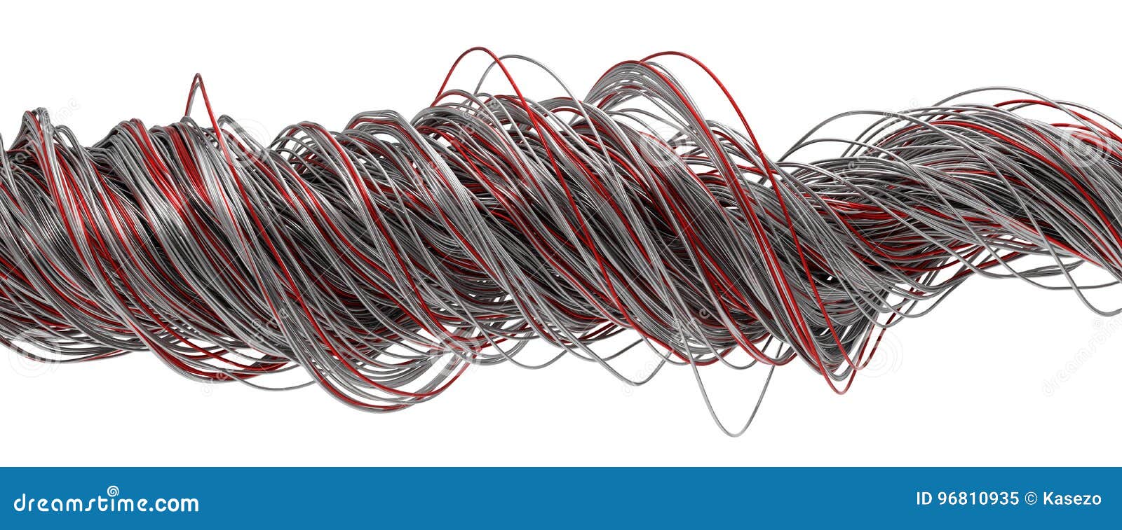 3d Illustration of Twisting Metal Wires Stock Illustration ...