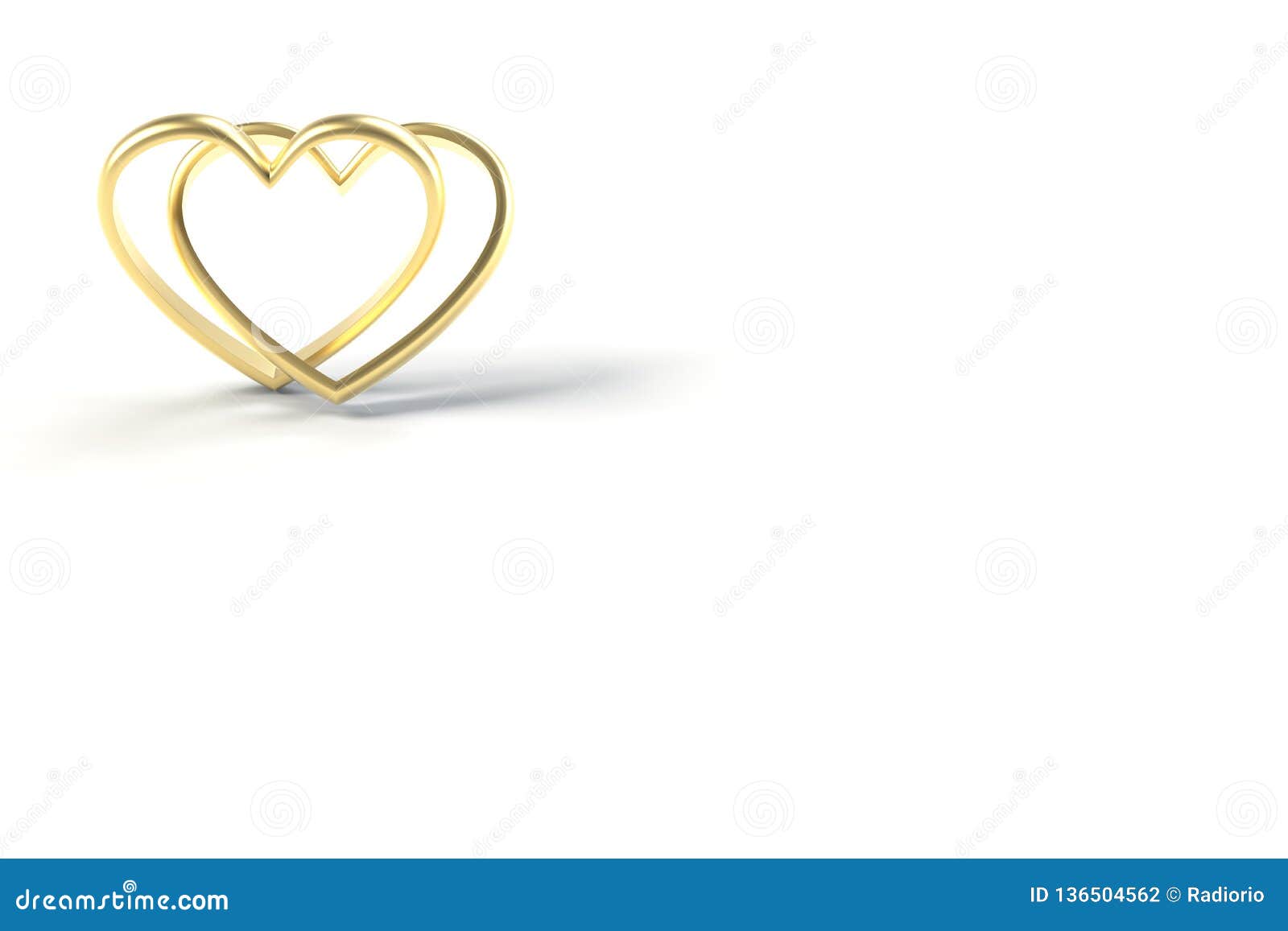 Two Intersecting Heart Shaped Rings Stock Illustration - Illustration ...