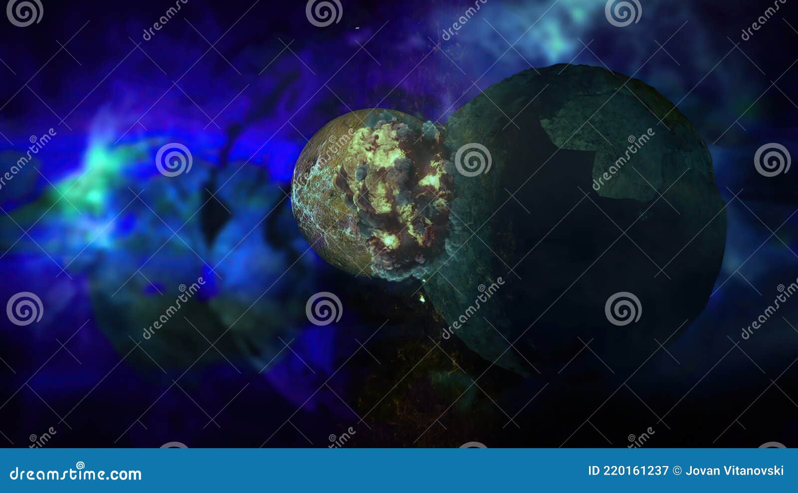 Two Planets Collide In Deep Space Royalty-Free Stock Photography ...