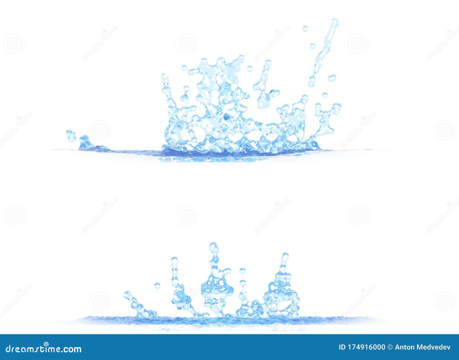 3D Illustration of Two Side Views of Beautiful Water Splash - Mockup ...