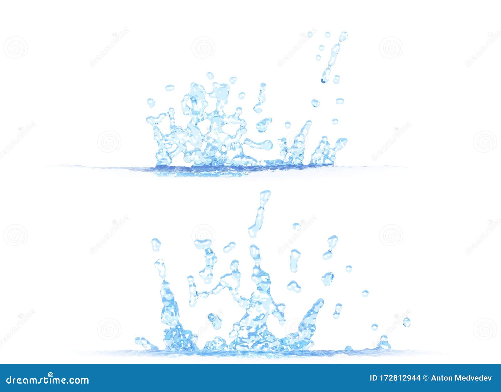 3D Illustration of Two Side Views of Beautiful Water Splash - Mockup ...