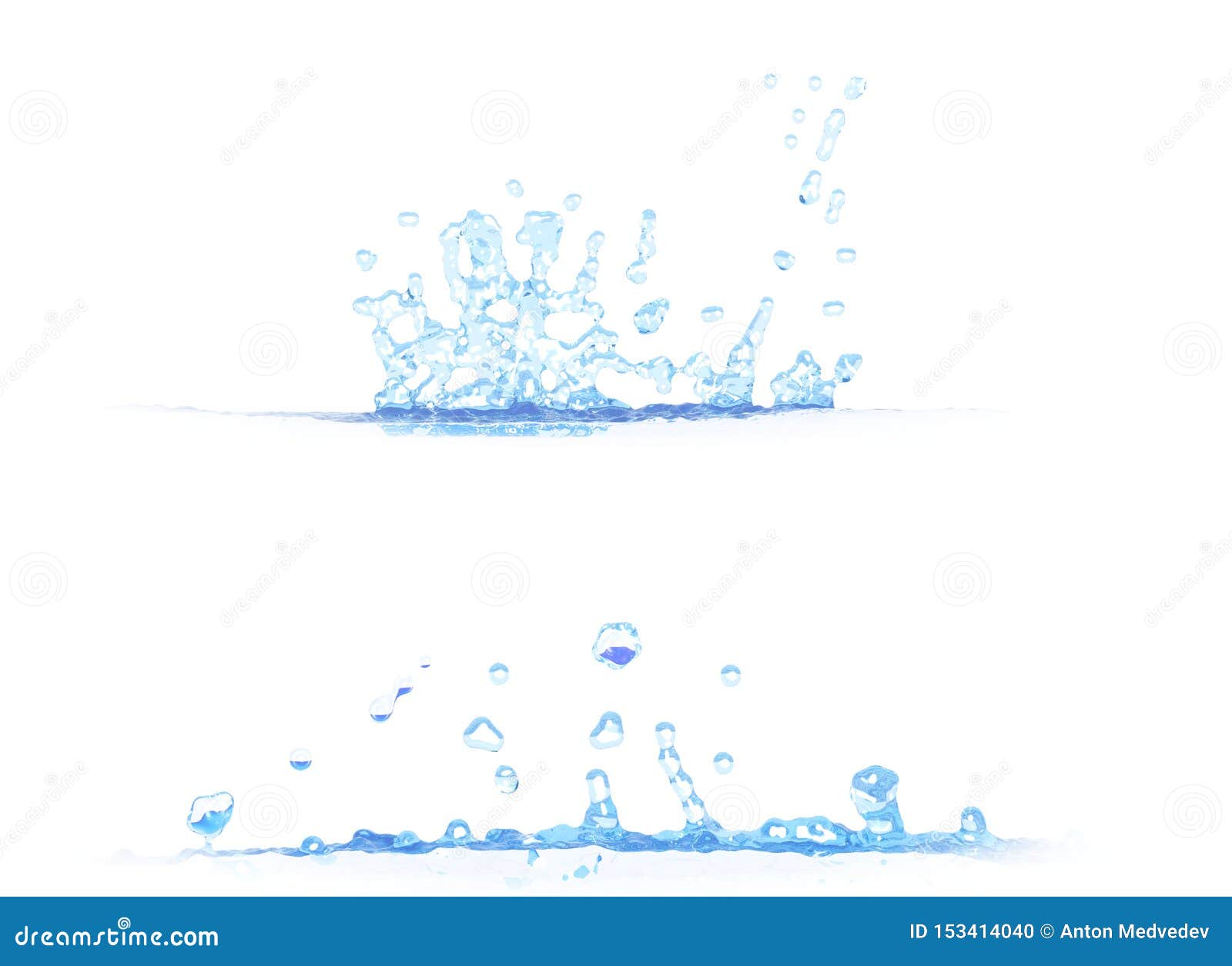 3D Illustration of Two Side Views of Cool Water Splash - Mockup ...