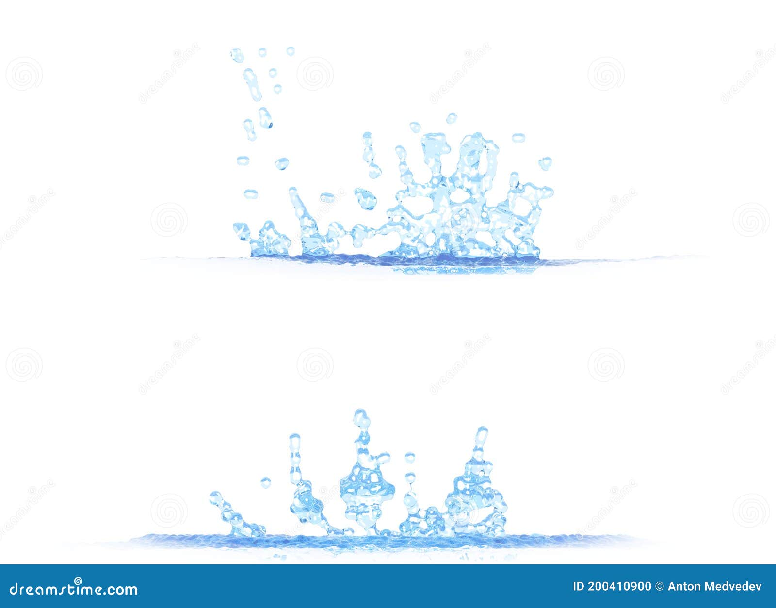 3D Illustration of Two Side Views of Nice Water Splash - Mockup ...