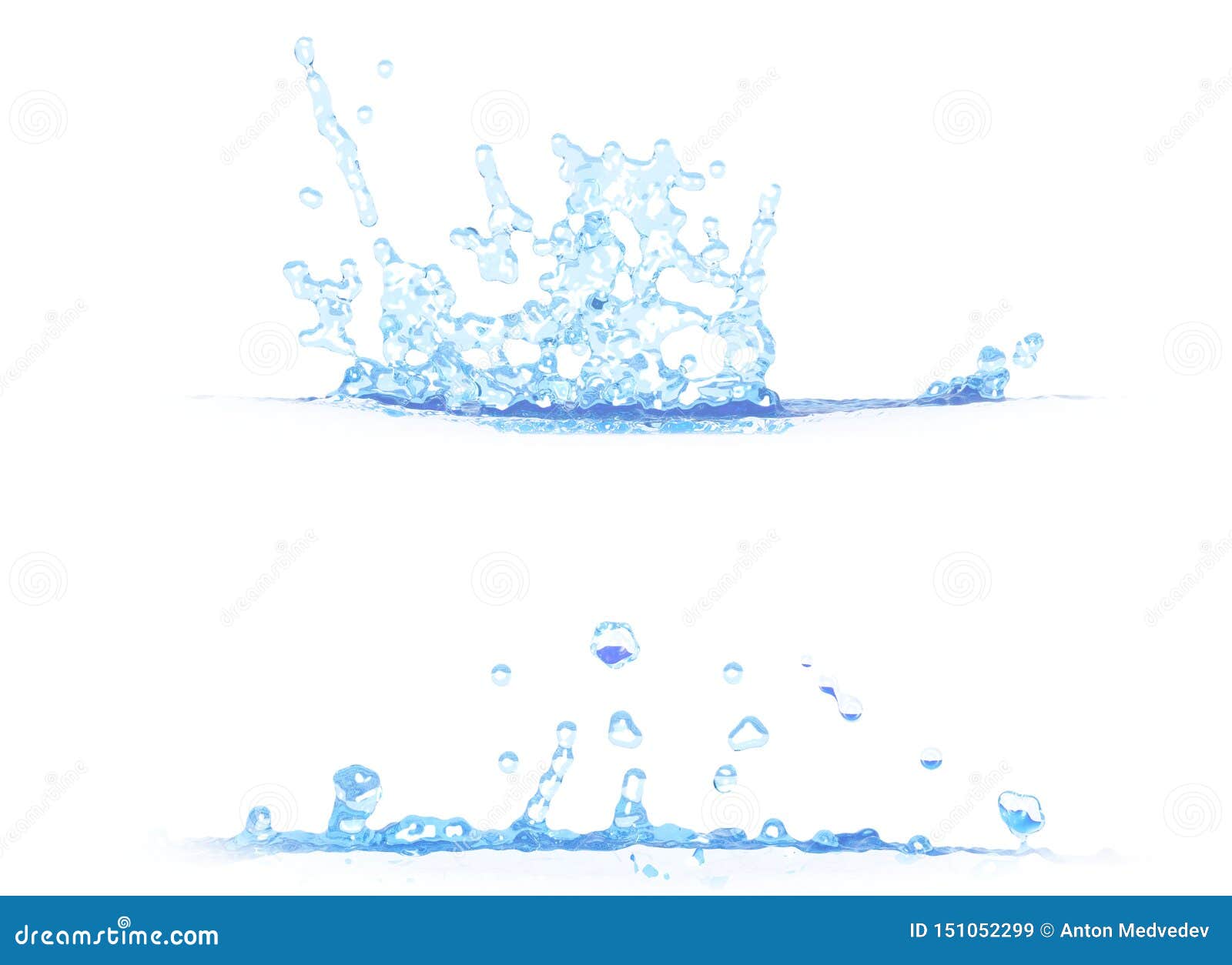 3D Illustration of Two Side Views of Nice Water Splash - Mockup ...