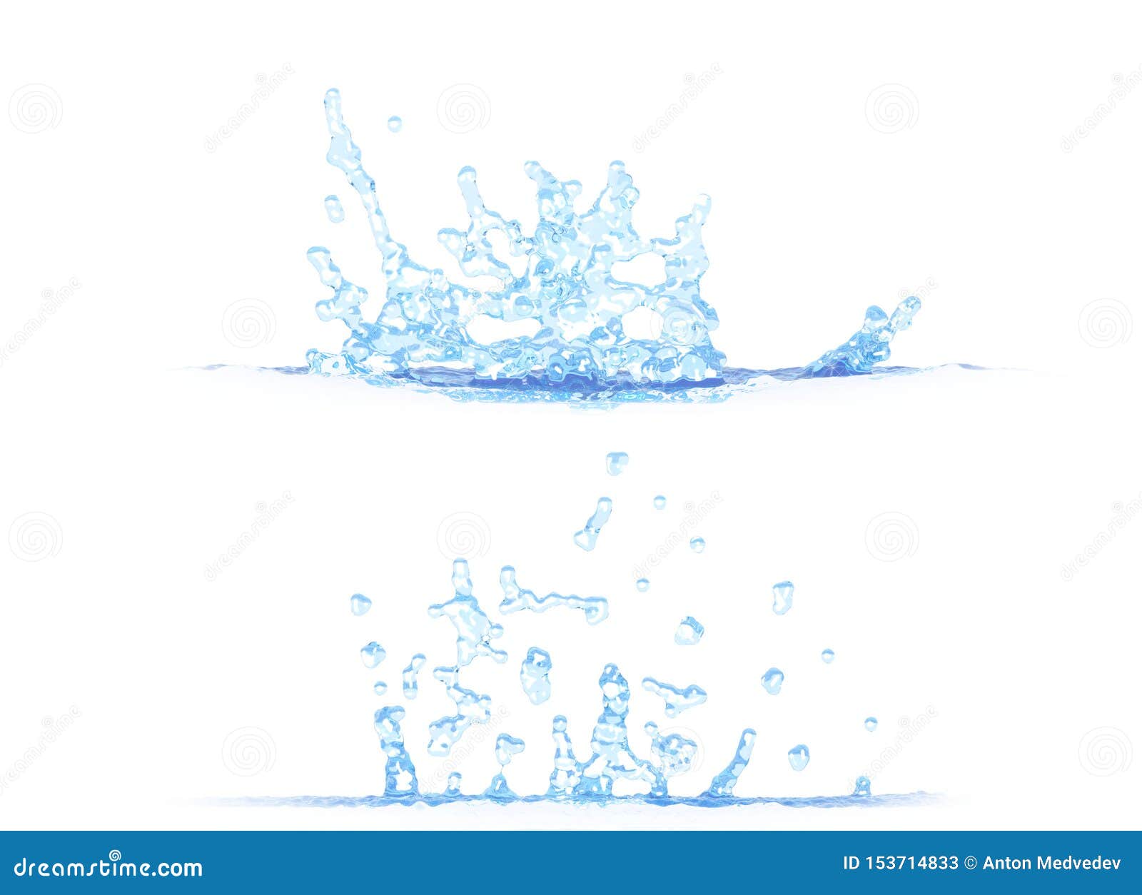 3D Illustration of Two Side Views of Nice Water Splash - Mockup ...