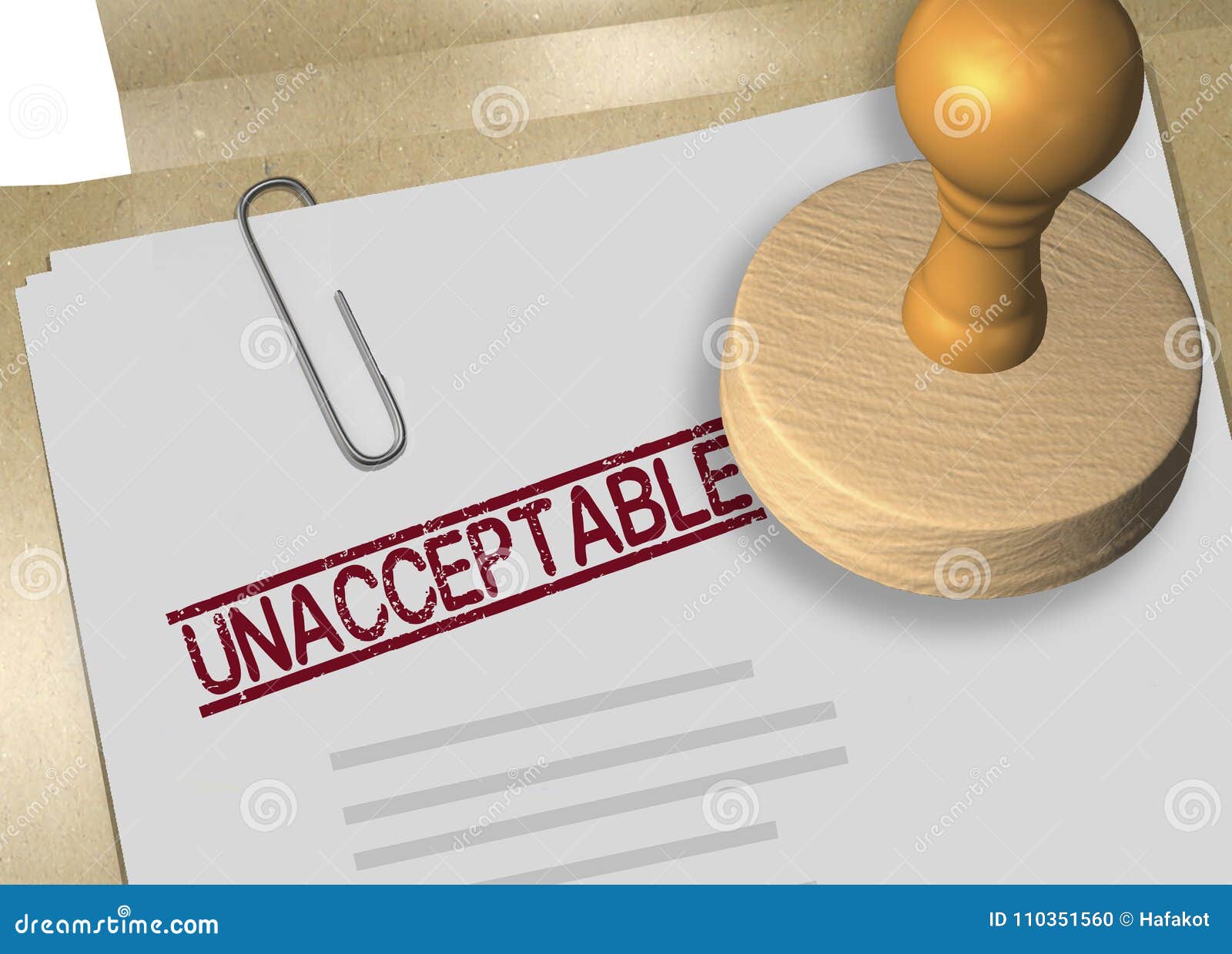 UNACCEPTABLE - Approval Concept Stock Illustration - Illustration of ...