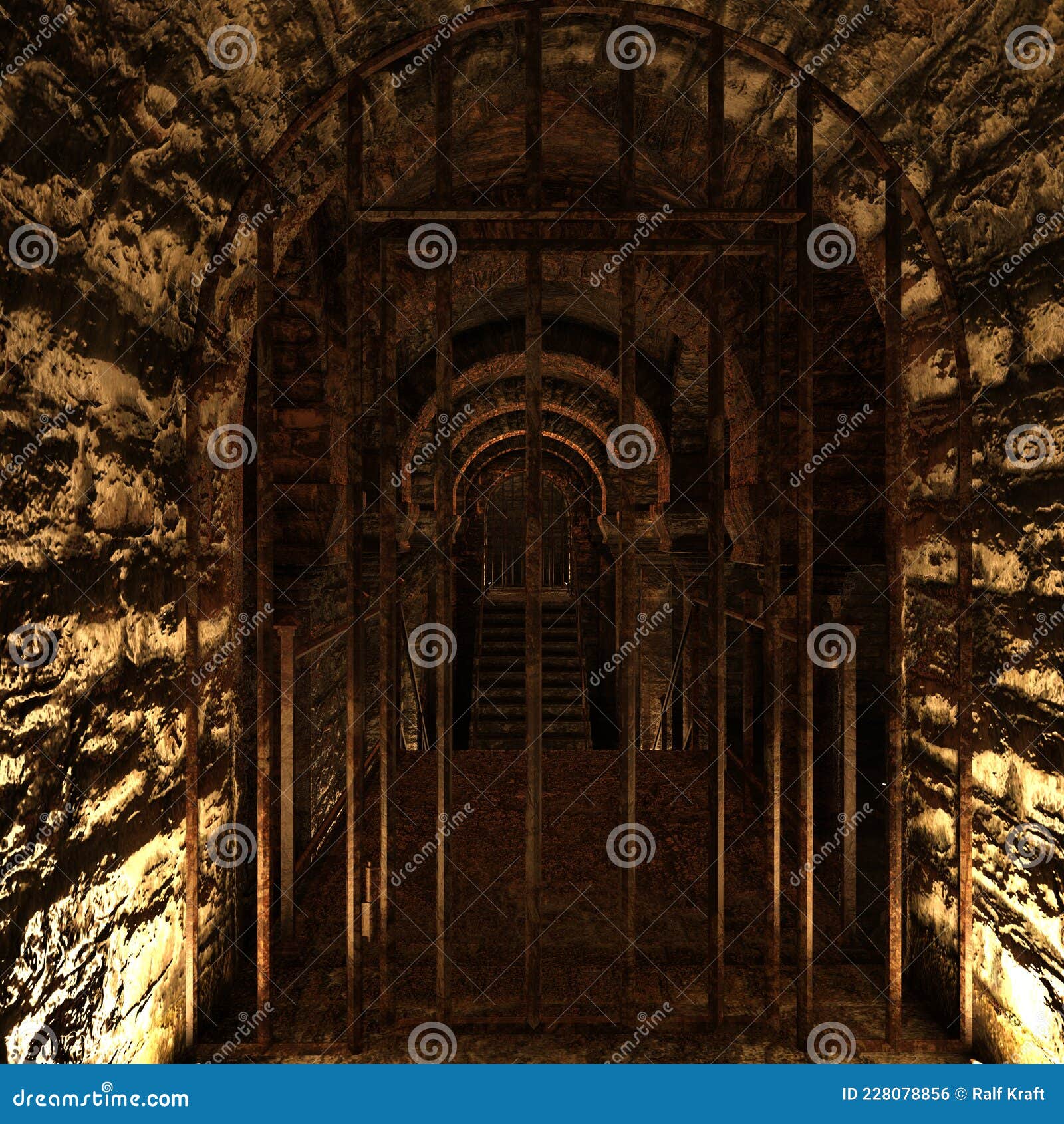 3d-illustration of an Underground Cistern with Water Stock Illustration ...