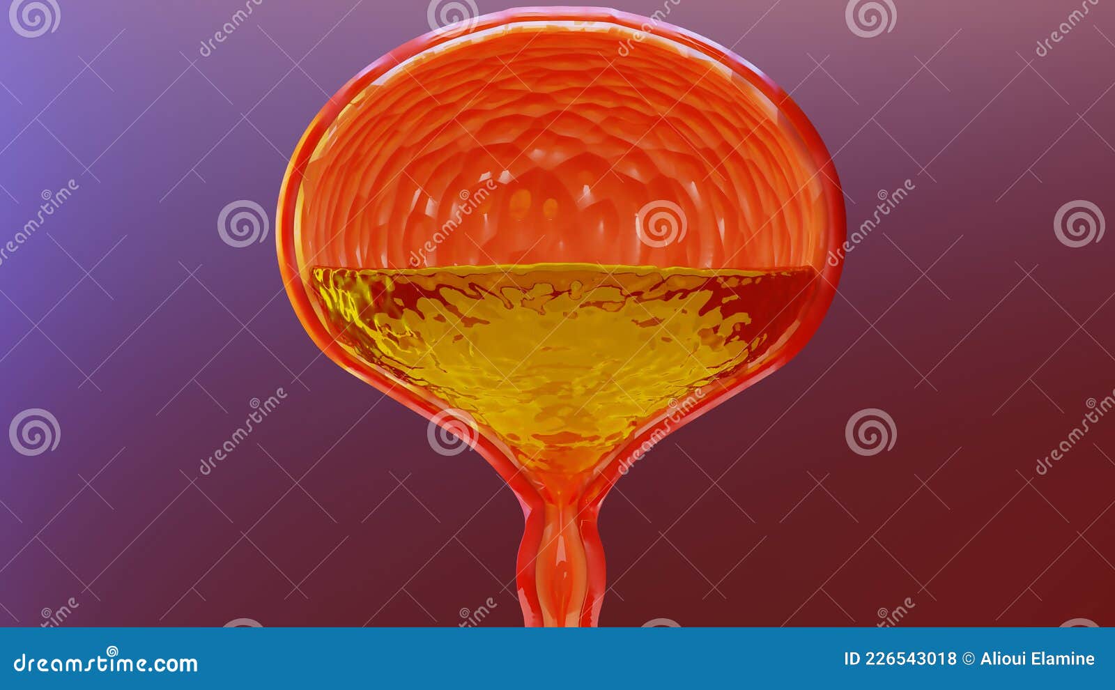 3d Illustration of Urinary System, Bladder with Urine Stock ...
