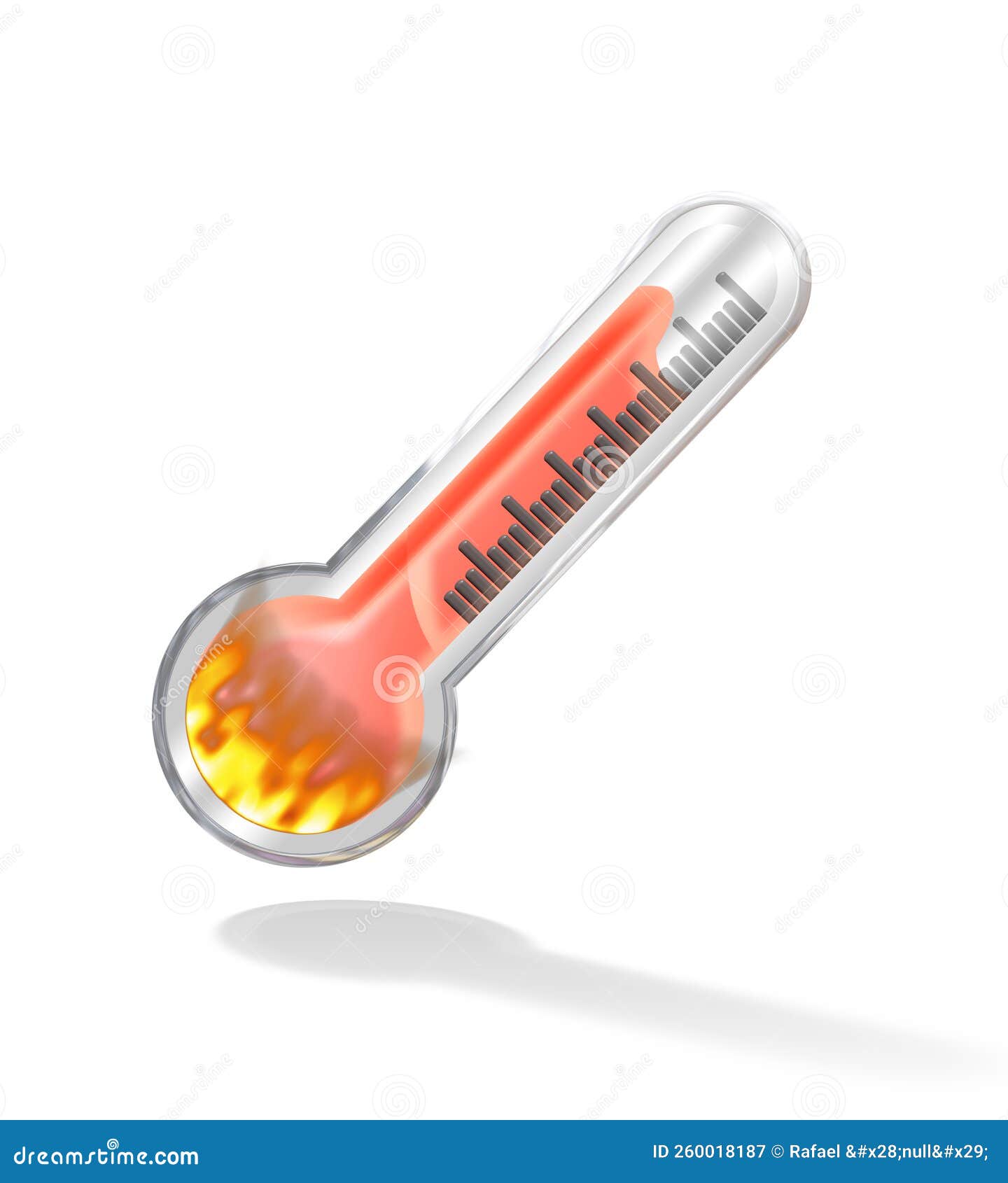 3d Illustration,very Hot Thermometer on Fire Stock Illustration ...