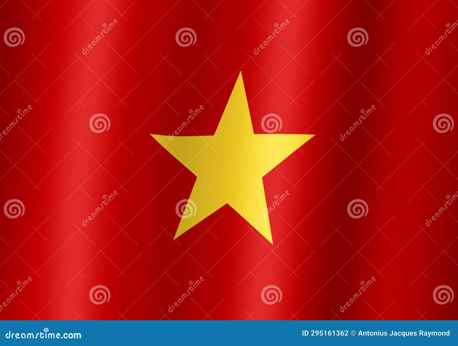 Vietnam National Flag 3d Illustration Close Up View Stock Illustration