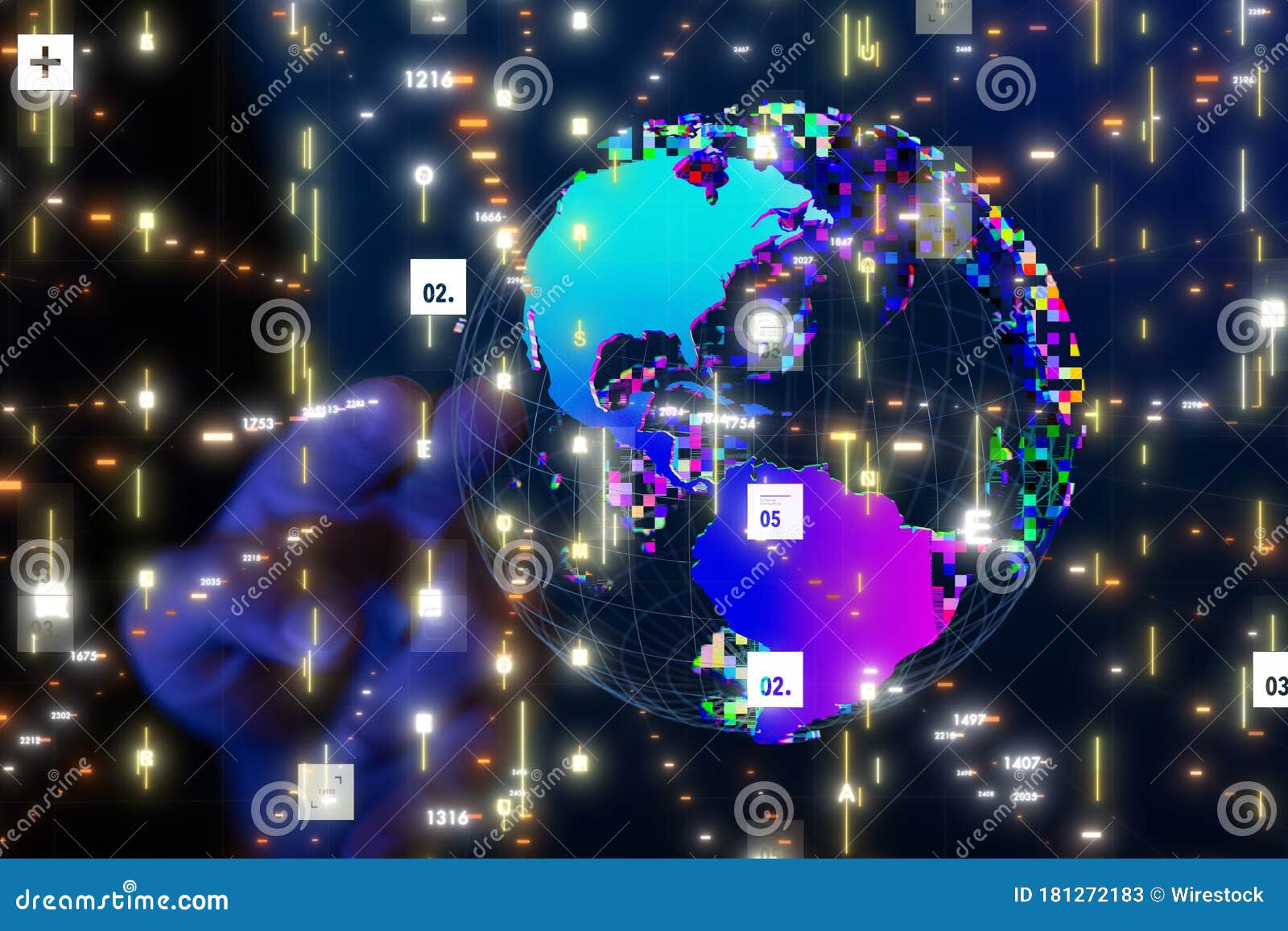 A 3D Illustration of the Virtual Hologram Communication Stock ...