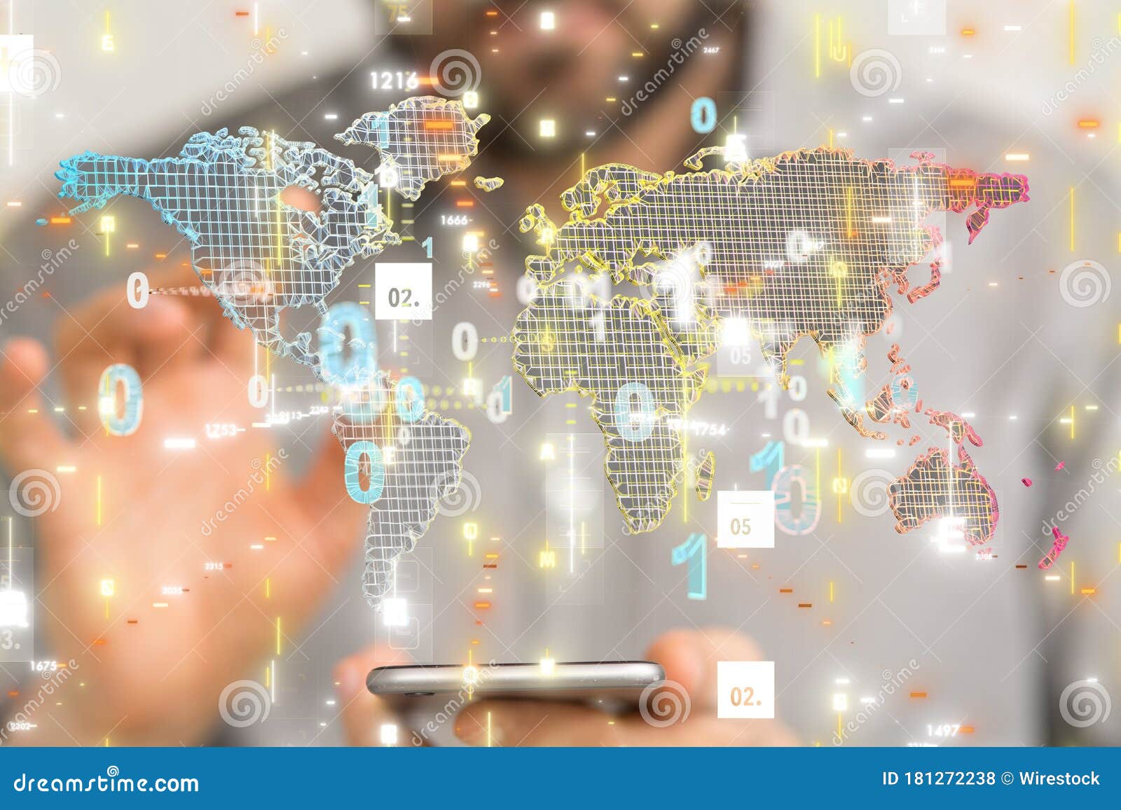 A 3D Illustration of the Virtual Hologram Communication Stock Photo ...