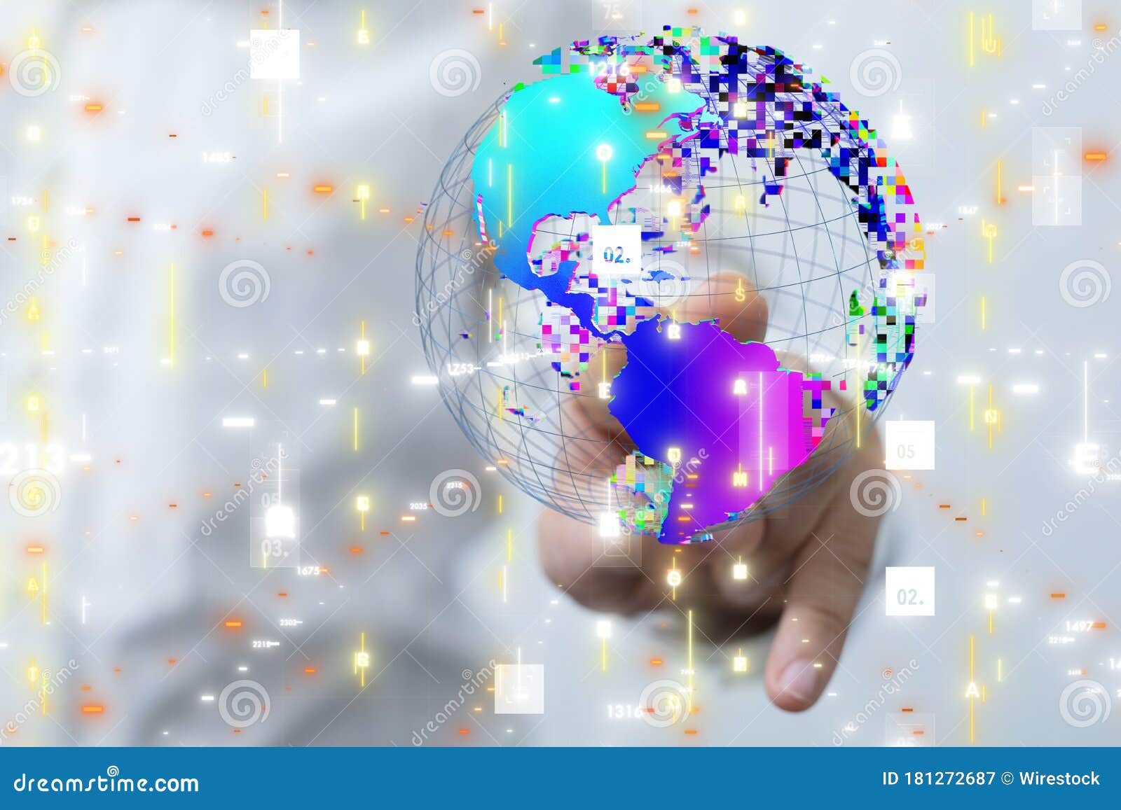 A 3D Illustration of the Virtual Hologram Communication Stock Image ...