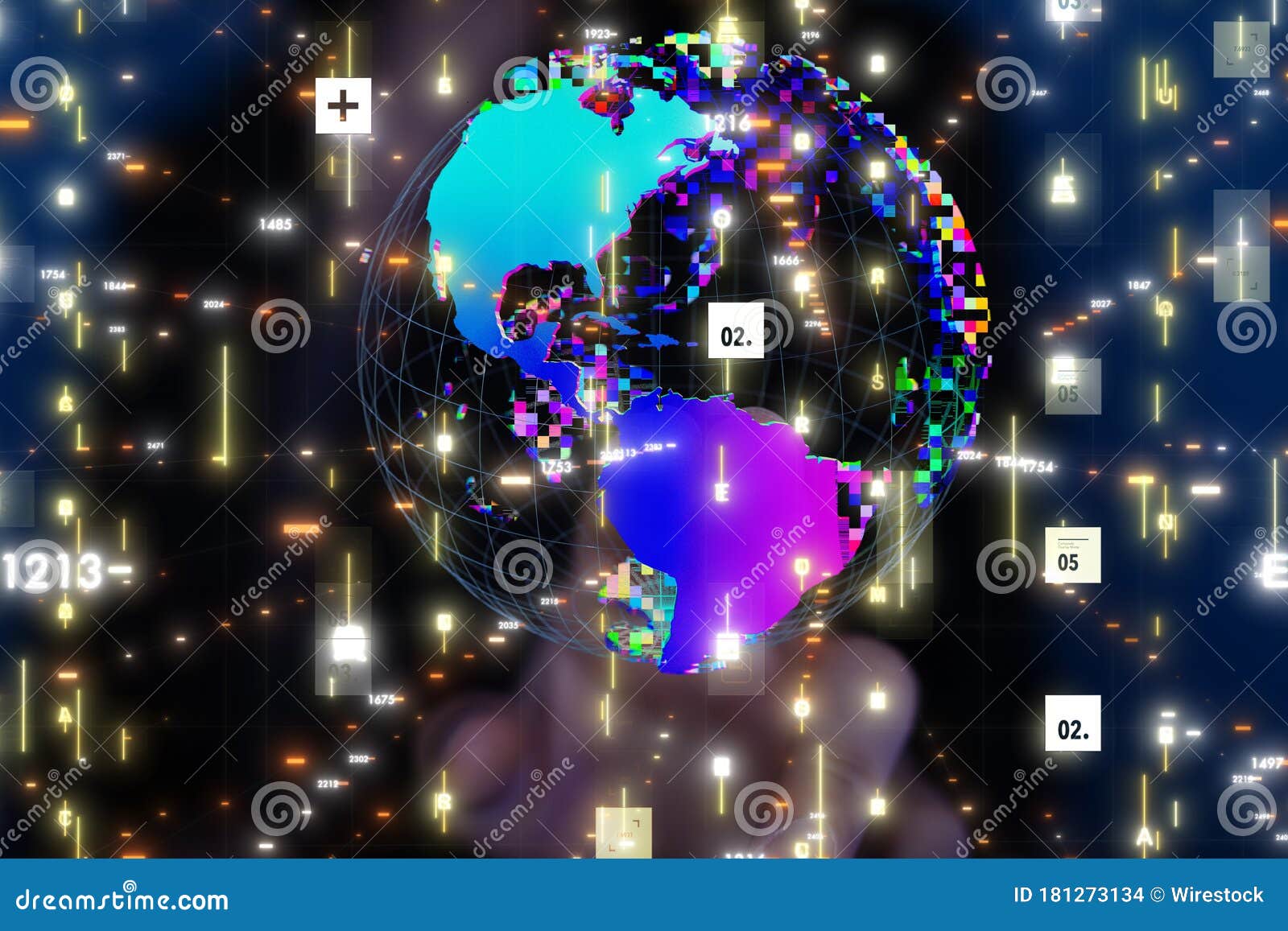 A 3D Illustration of the Virtual Hologram Communication Stock Photo ...
