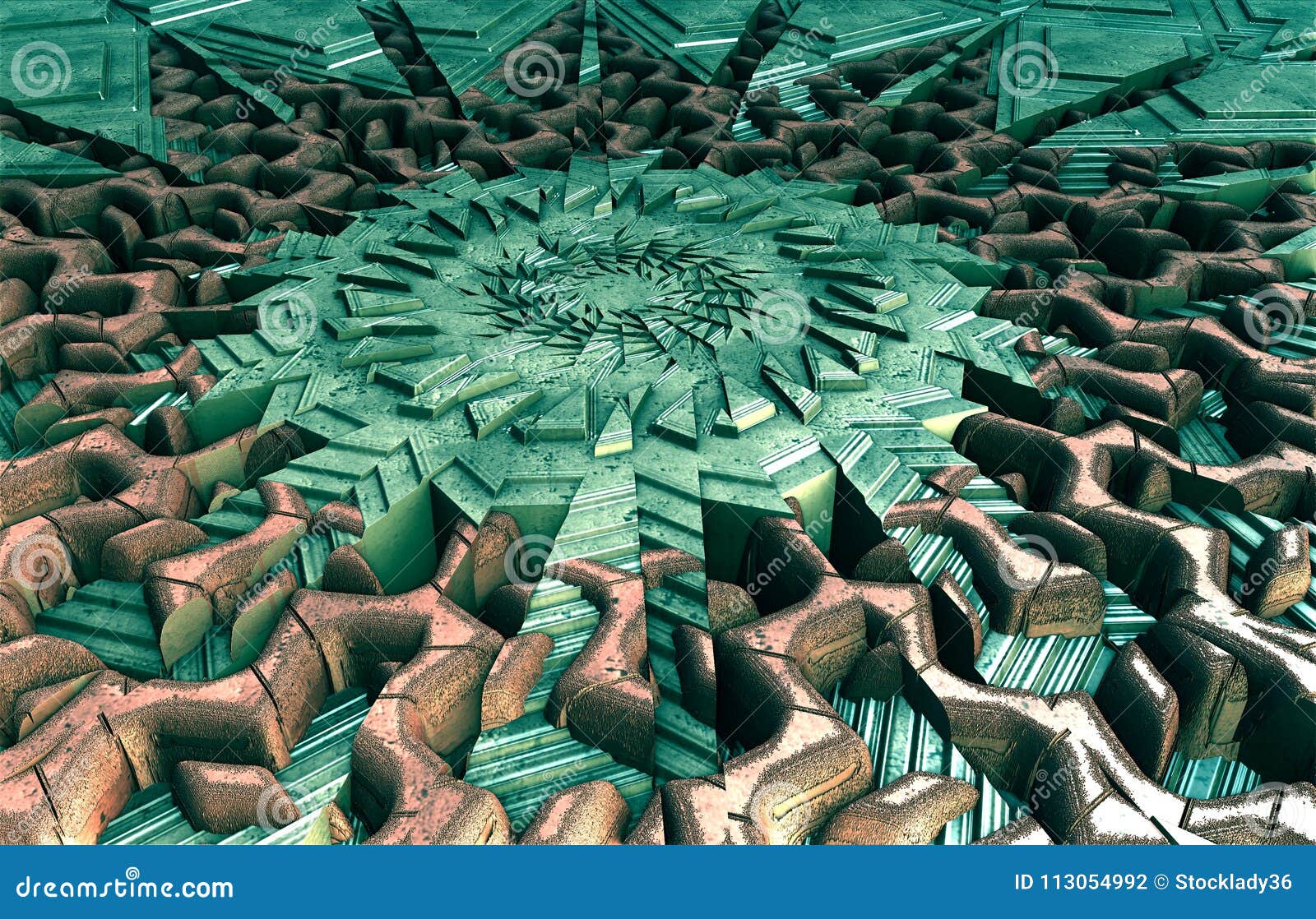 3D Illustration Artwork of Virtual Scenery Stock Illustration ...