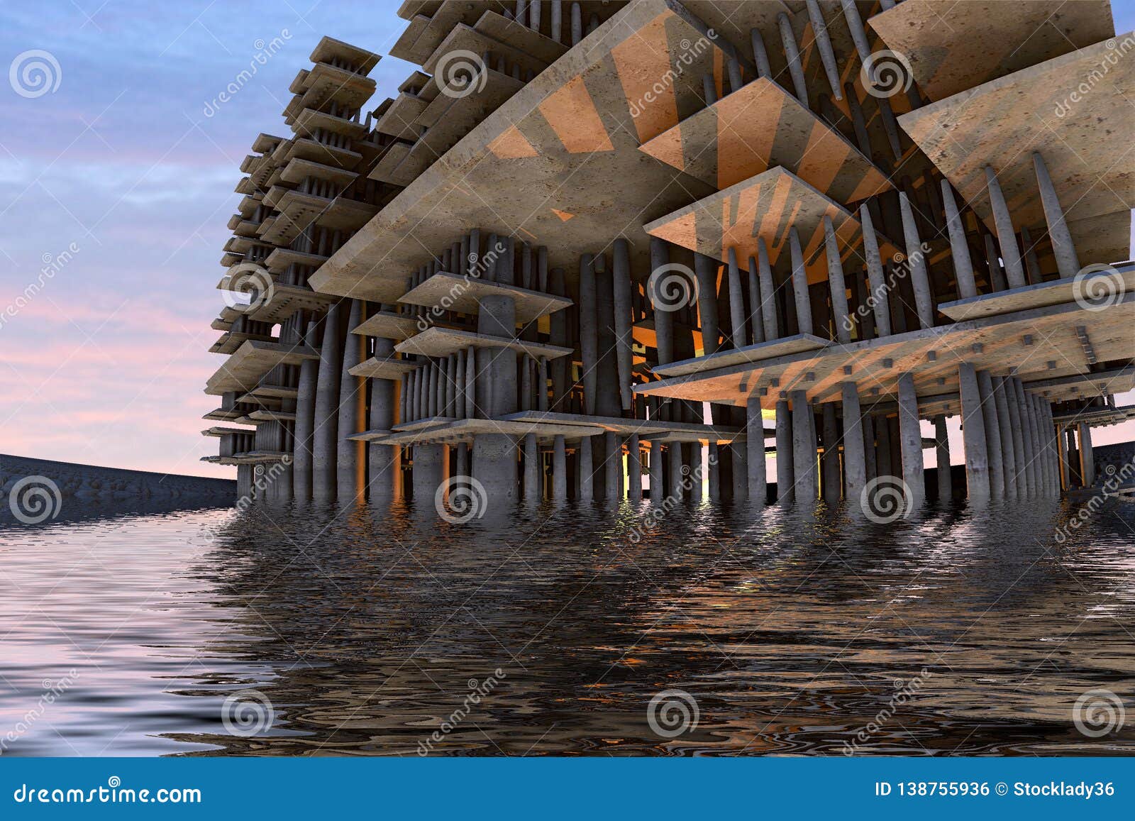 3D Illustration Artwork of Virtual Scenery Stock Illustration ...