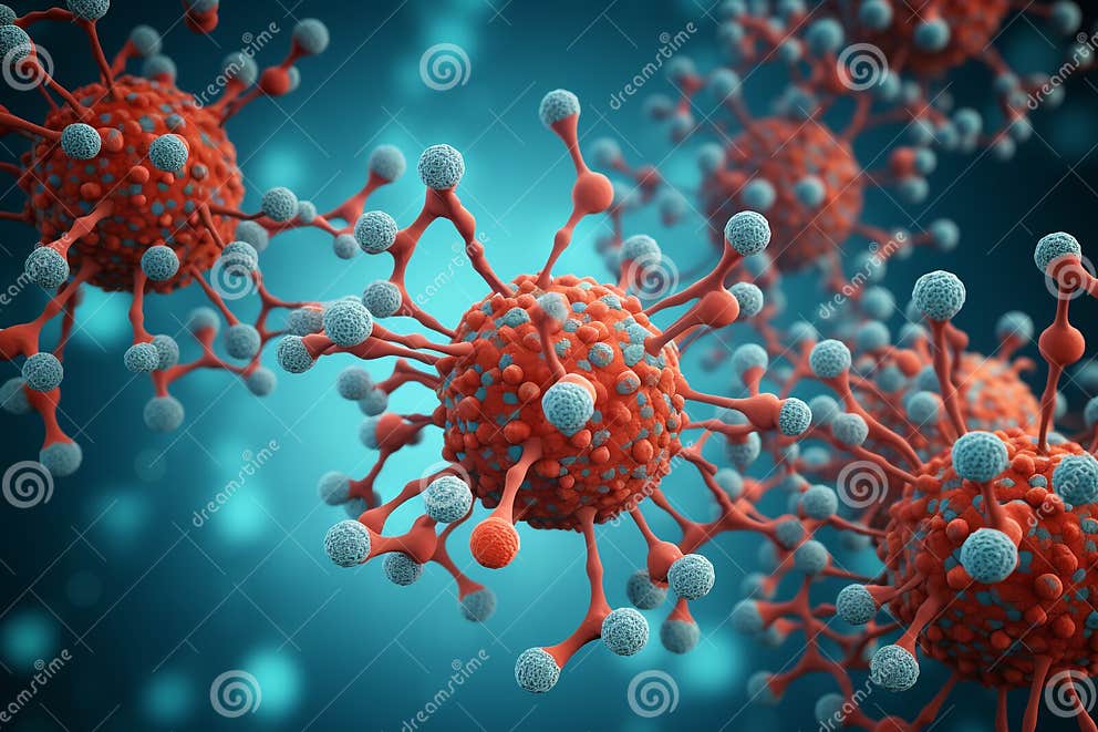 3D Illustration of Virus Background Landscape - Ai Generated Stock ...