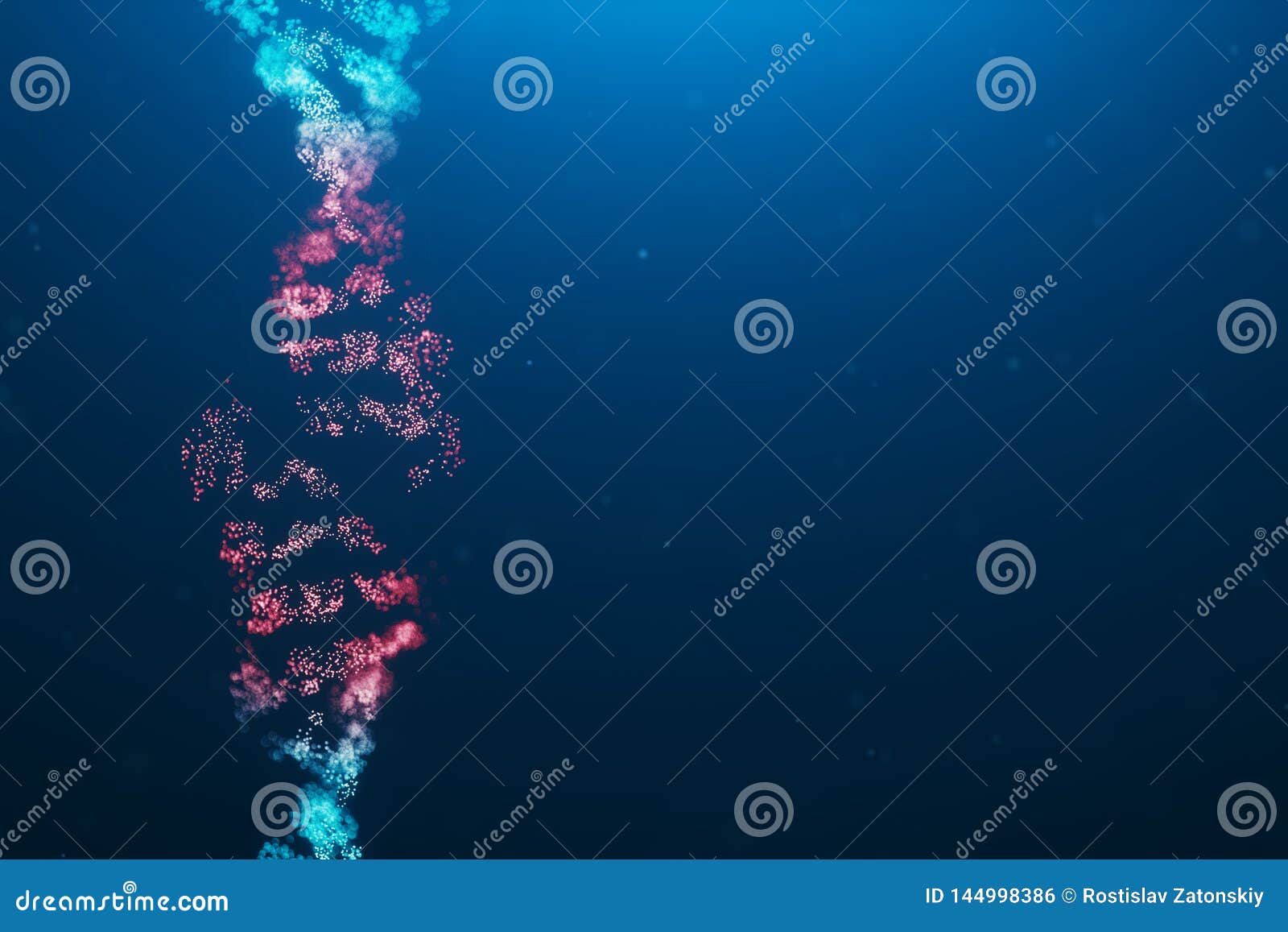 3D Illustration Virus DNA Molecule, Structure. Concept Destroyed Code ...