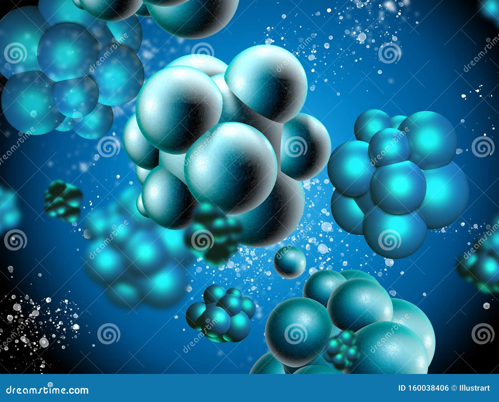 3d Illustration of Viruses Background Stock Illustration - Illustration ...