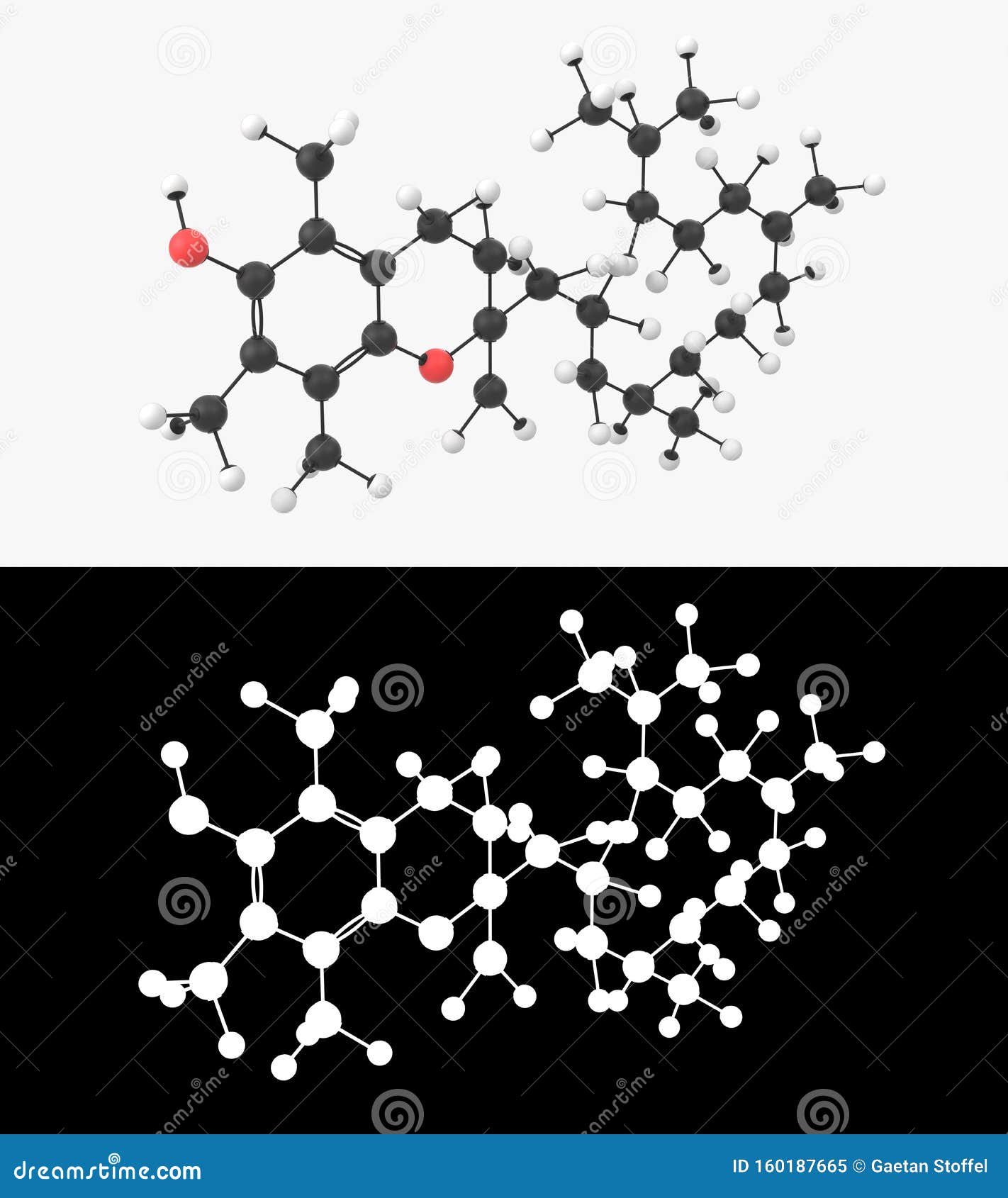 Vitamin E Alpha Tocopherol Molecule. Skeletal Formula Stock Photography ...