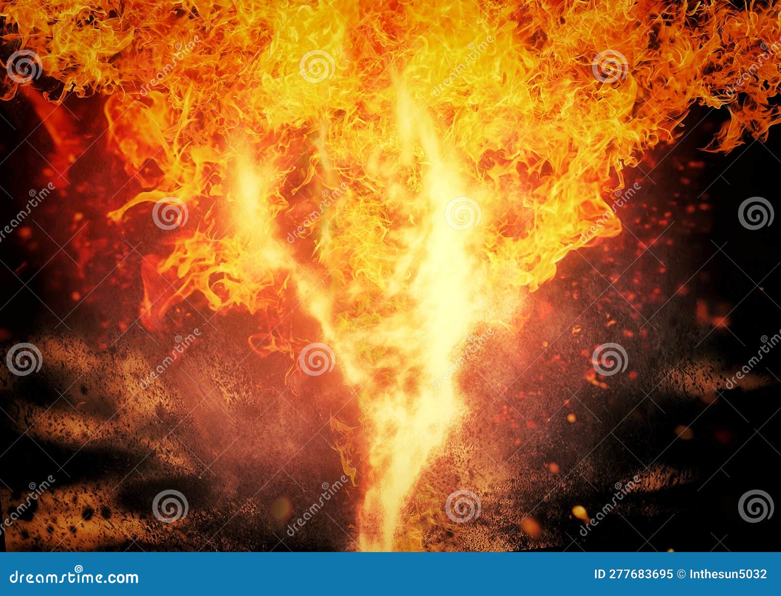 3d Illustration of a Vortex of Burning Flames Stock Illustration ...