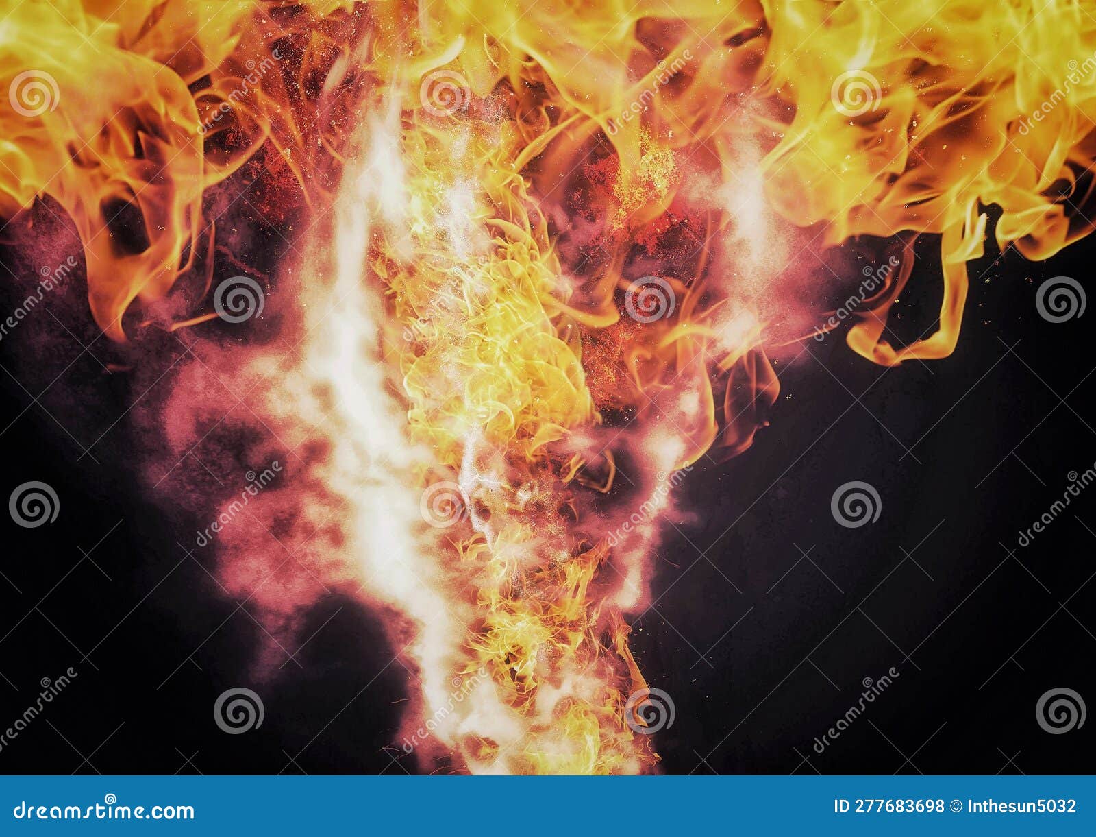 3d Illustration of a Vortex of Burning Flames Stock Illustration ...