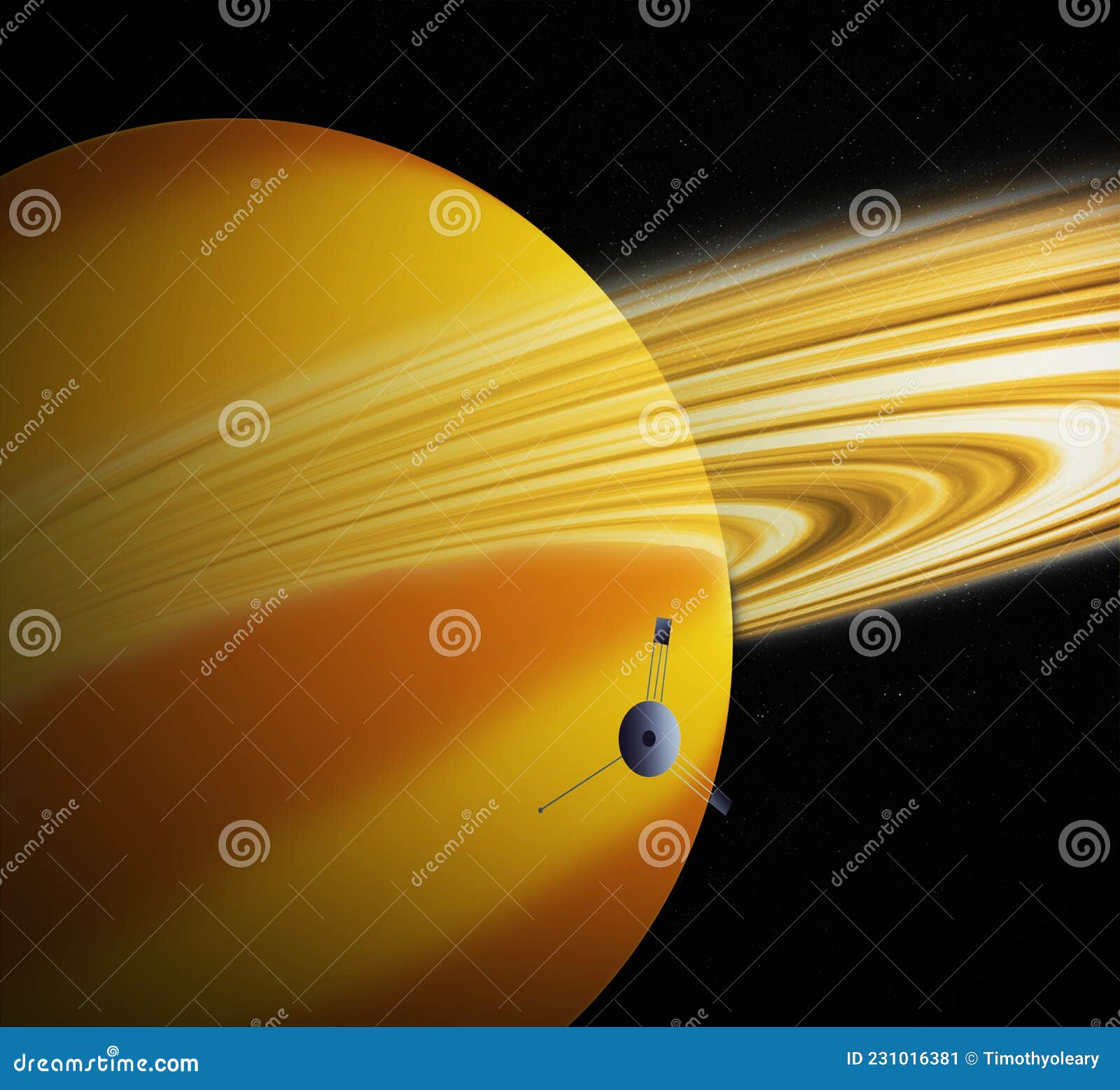 Saturn And Voyager Probe, Space Stock Image | CartoonDealer.com #49550281