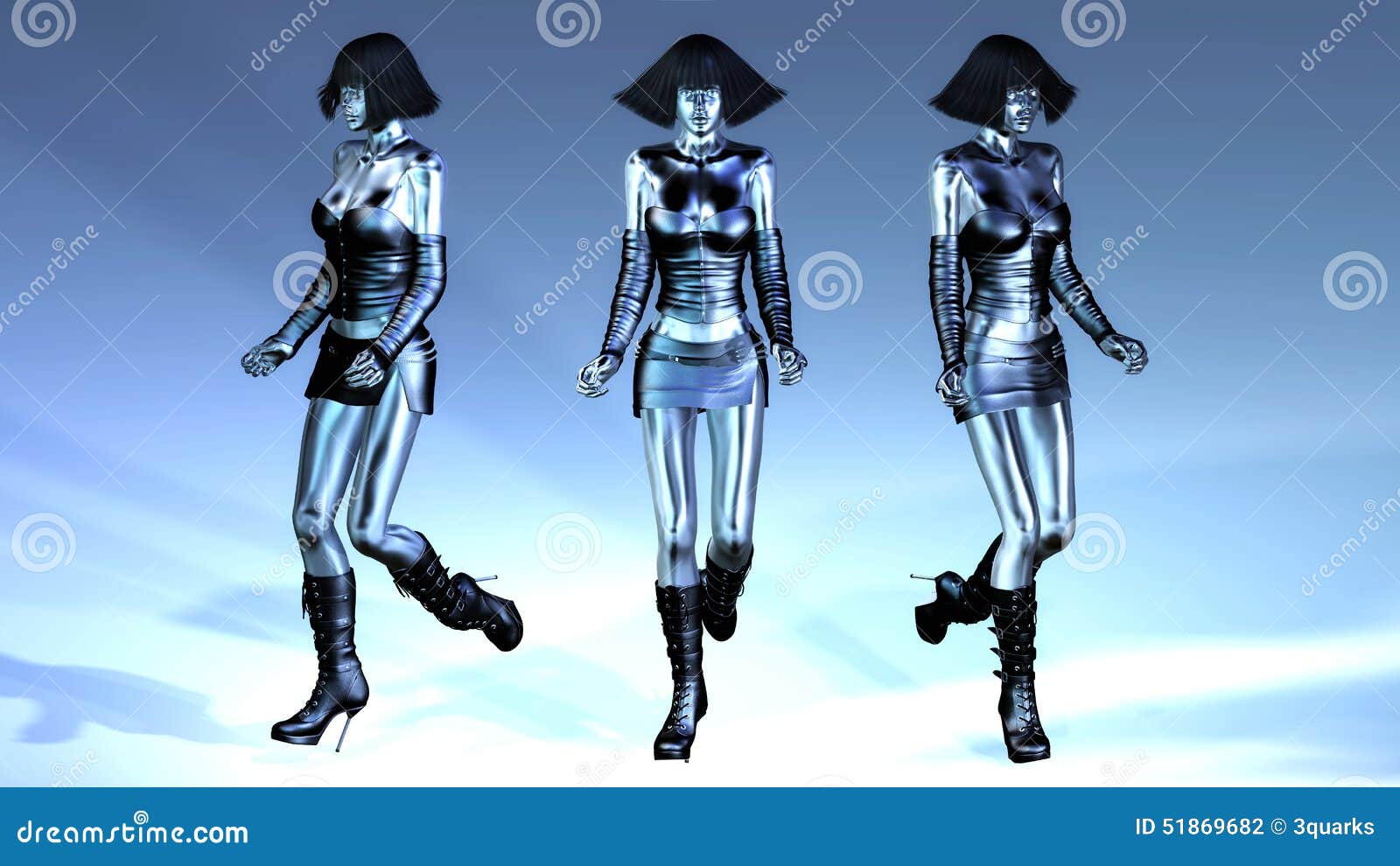 3D Illustration of Walking Manikins Stock Illustration - Illustration ...