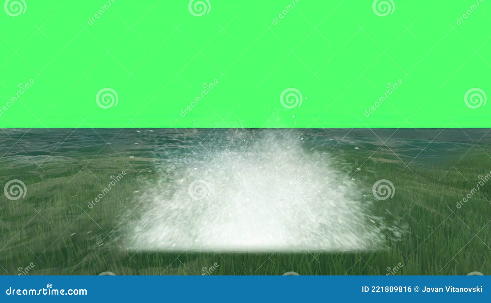 Water Blast Explosion On Green Screen Stock Illustration ...