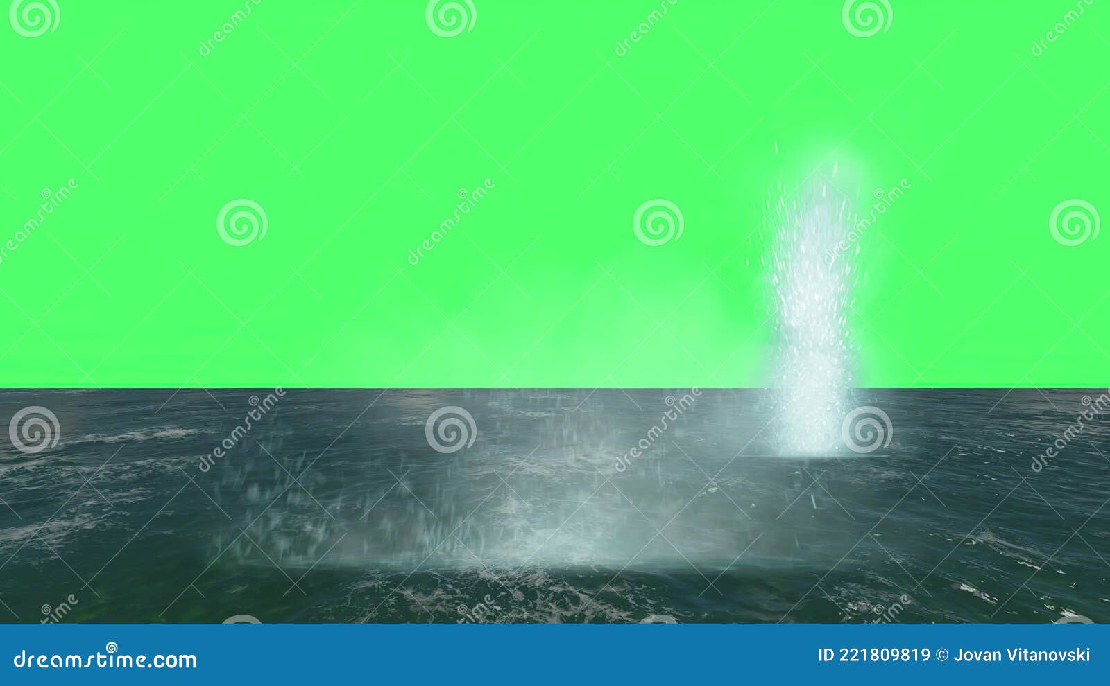 Water Blast Explosion on Green Screen Stock Illustration - Illustration ...