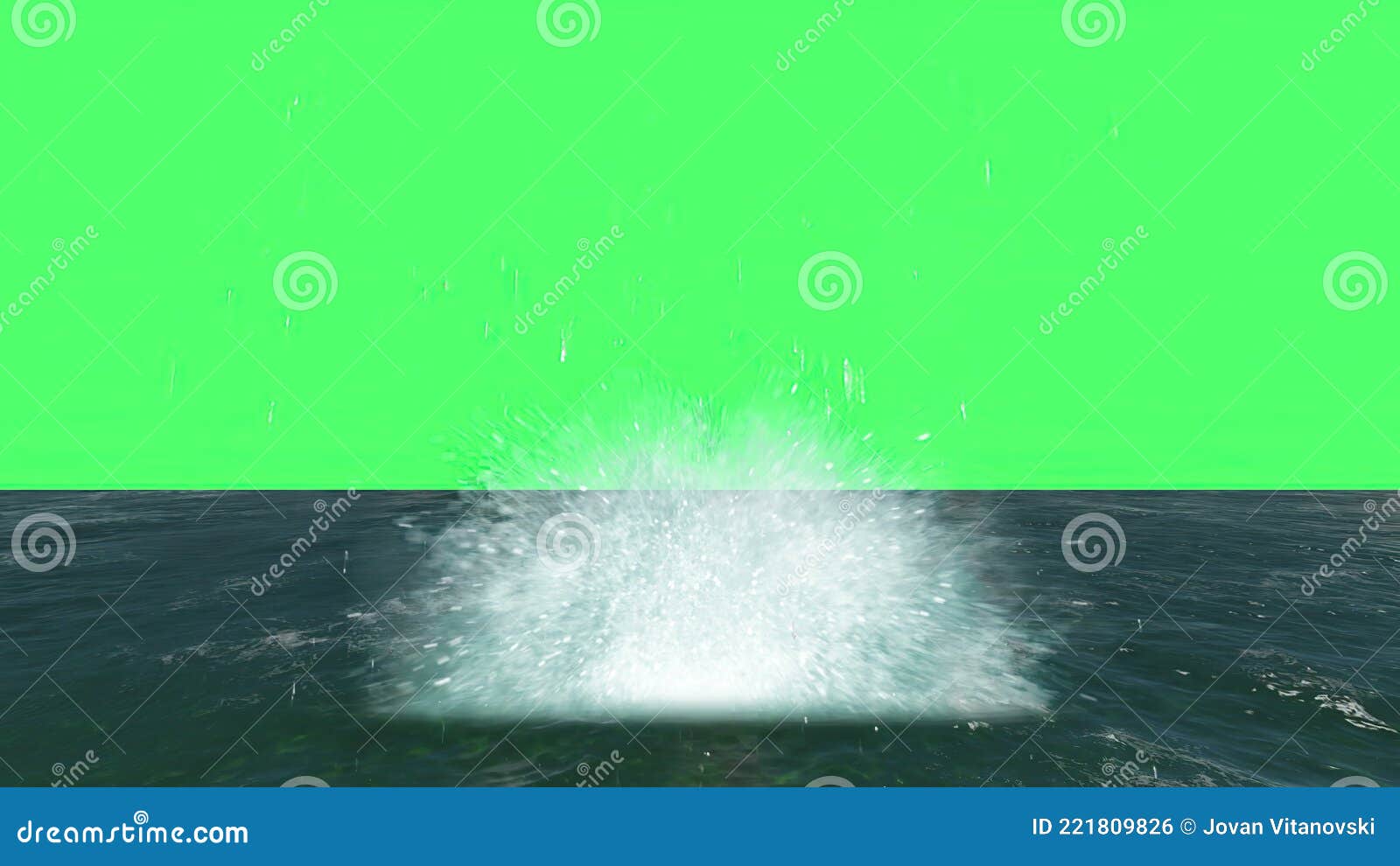 Water Blast Explosion On Green Screen Stock Illustration ...