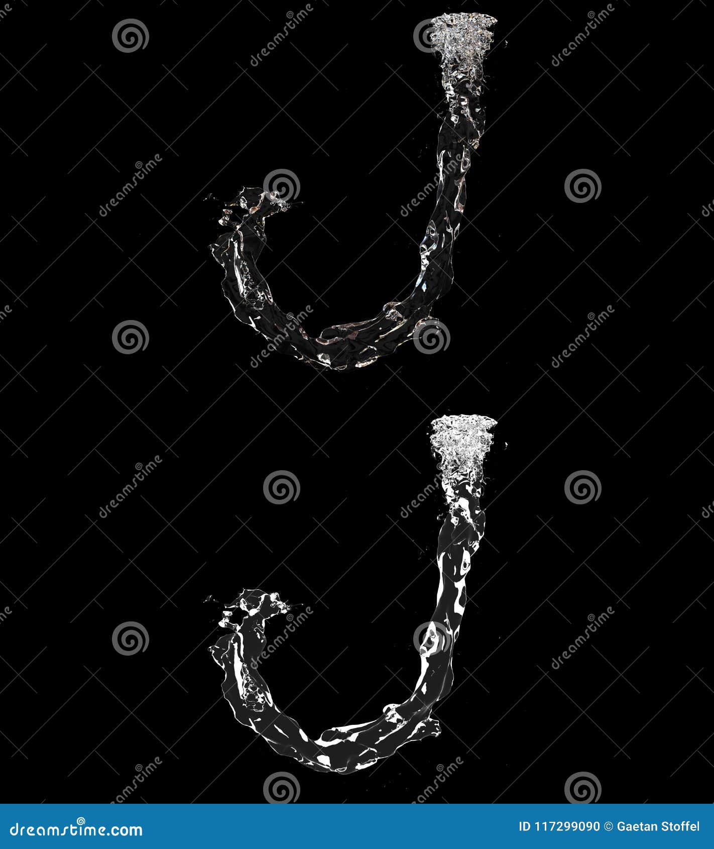 3D Illustration of a Water Flow with Alpha Stock Illustration ...