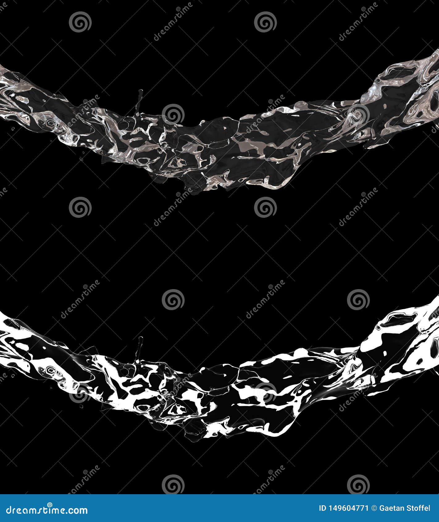 3D Illustration of a Water Flow with Alpha Layer Stock Illustration ...