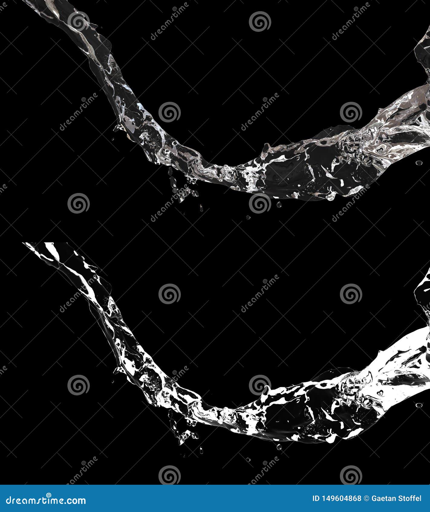 3D Illustration of a Water Flow with Alpha Layer Stock Illustration ...