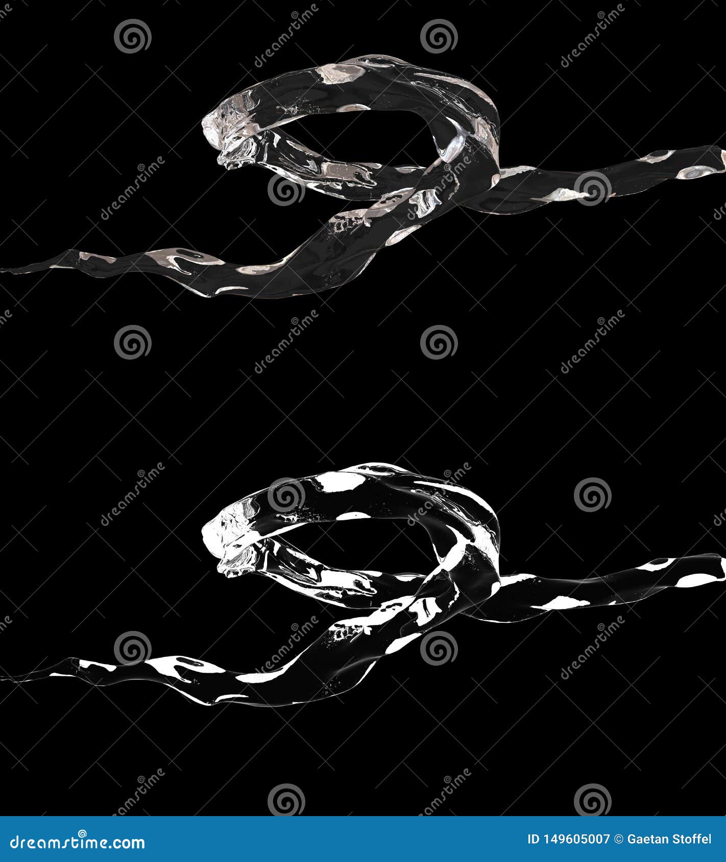3D Illustration of a Water Flow with Alpha Layer Stock Illustration ...