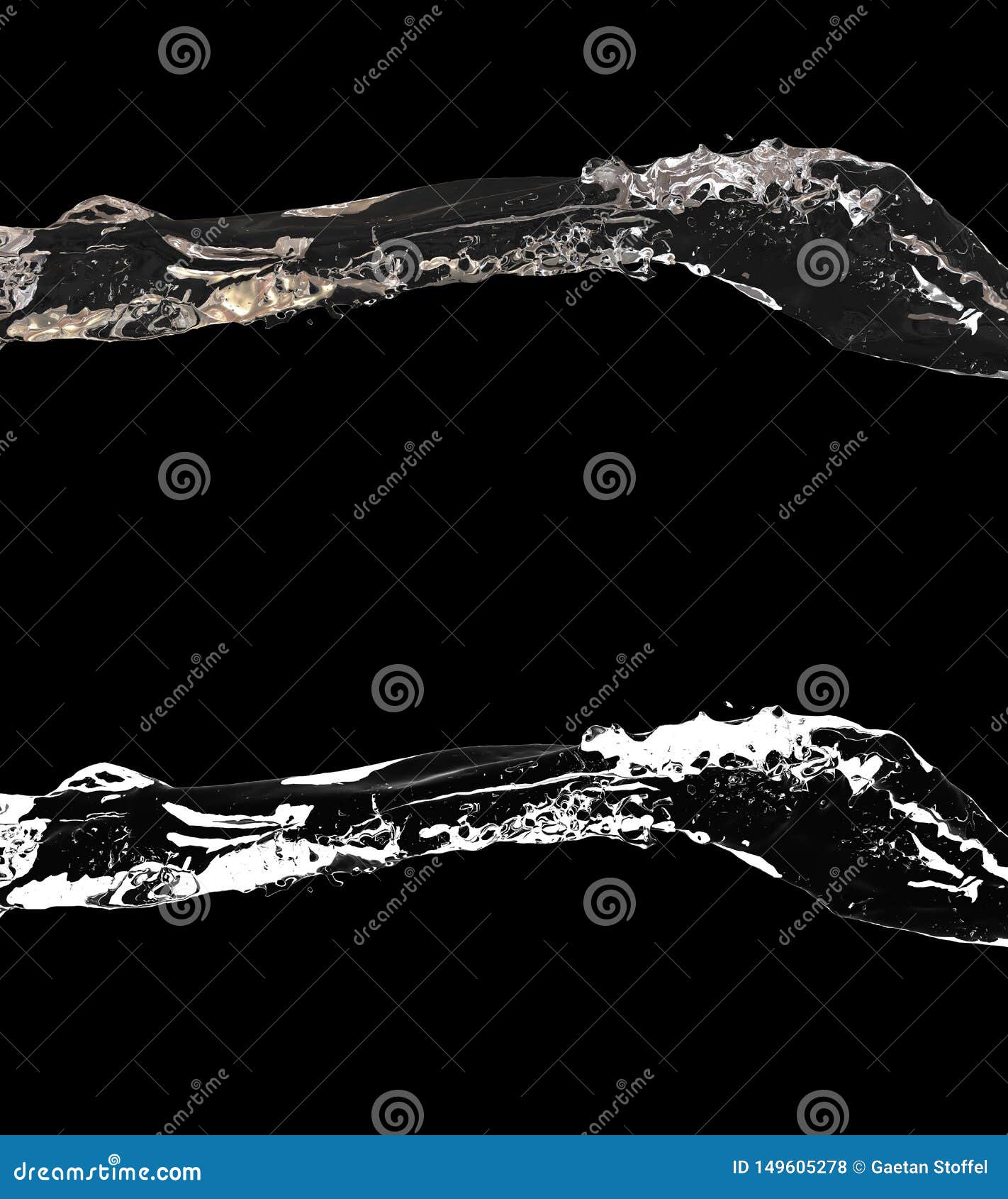 3D Illustration of a Water Flow with Alpha Layer Stock Illustration ...