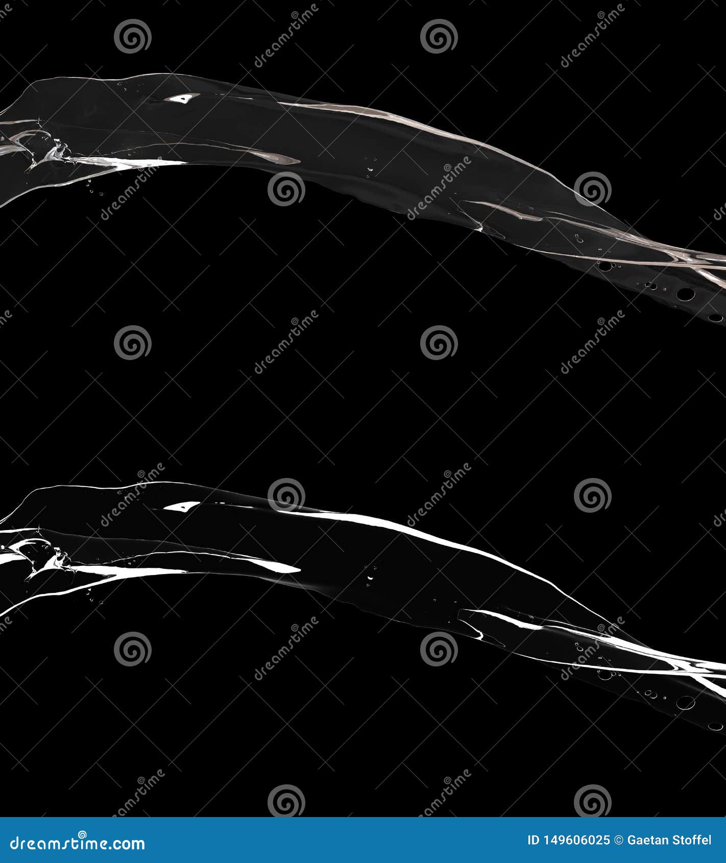 3D Illustration of a Water Flow with Alpha Layer Stock Illustration ...