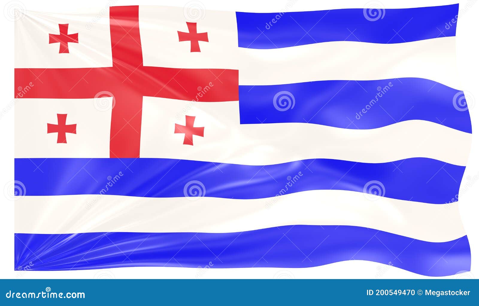3d Illustration of a Waving Flag of Adjara Stock Illustration ...