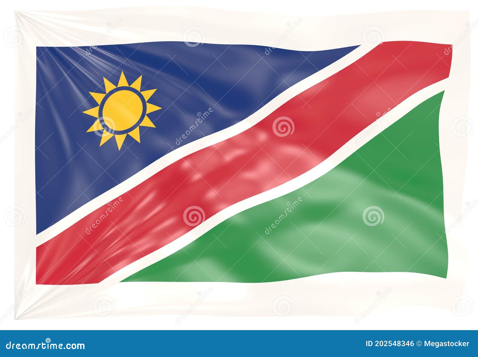 3d Illustration of a Waving Flag of Namibia Stock Illustration ...