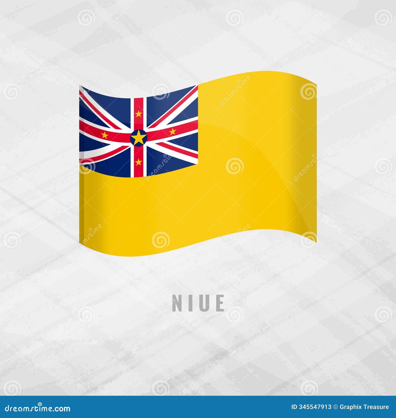 Niue Striped Map Vector Design Template With Blue Background ...
