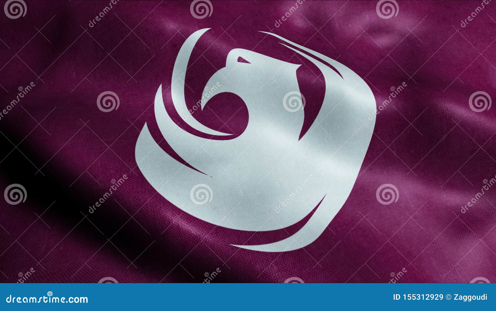 3D Waving Flag of Phoenix Closeup View Stock Illustration ...