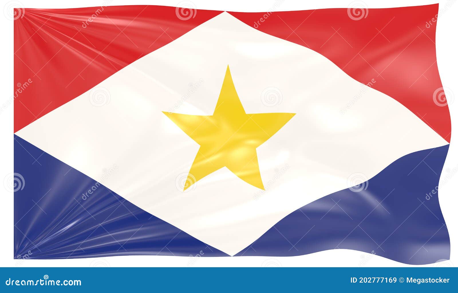 3d Illustration of a Waving Flag of Saba Stock Illustration ...