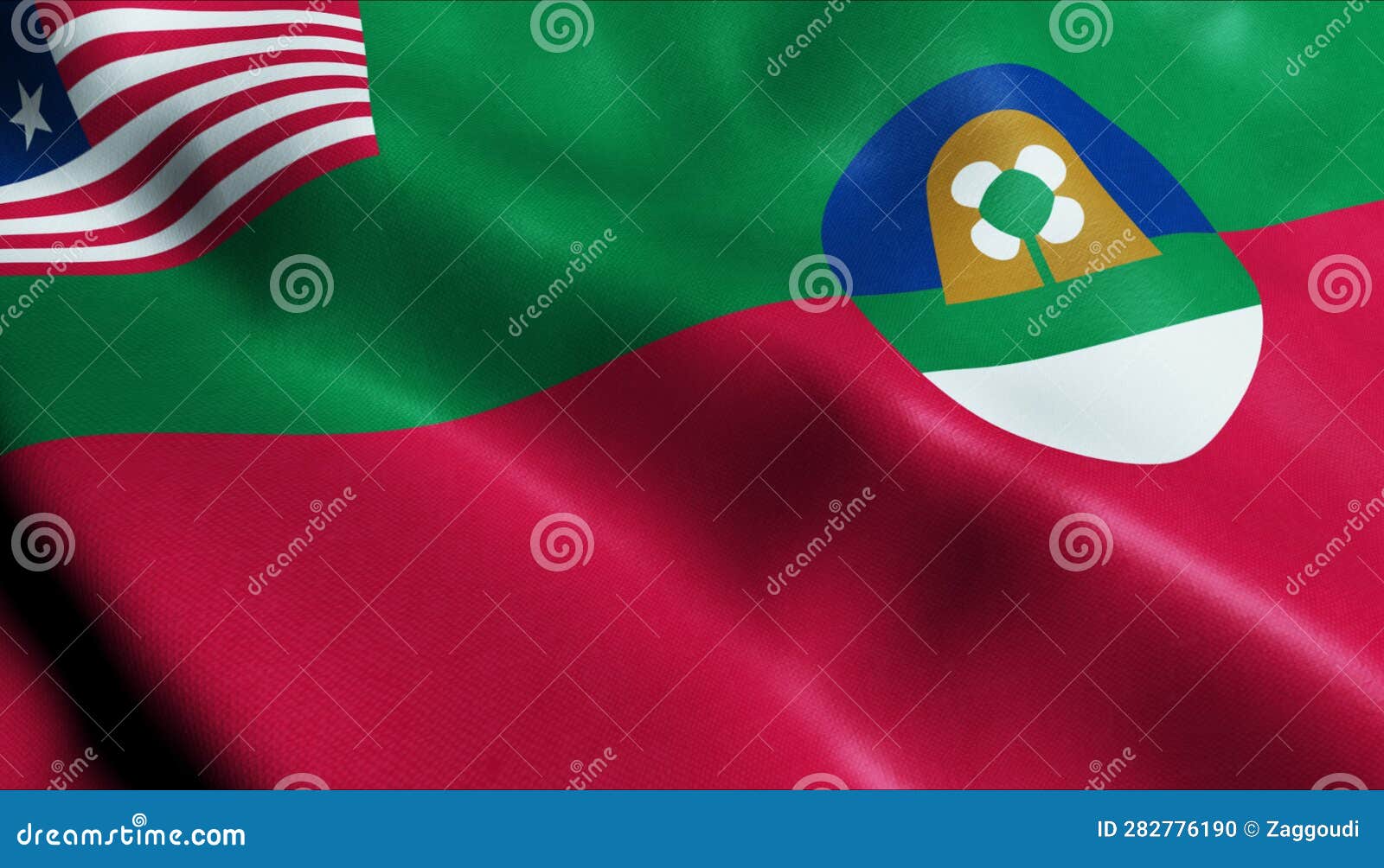 3D Render Waving Liberia County Flag of Lofa Closeup View Stock Illustration - Illustration of ...